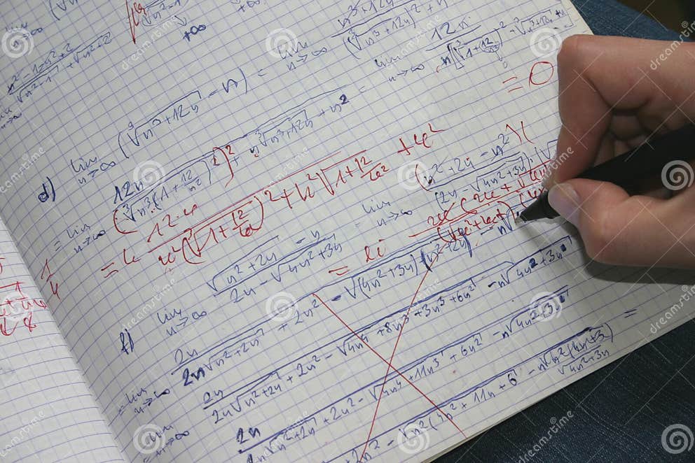 Correcting maths #2 stock photo. Image of college, equations - 215948