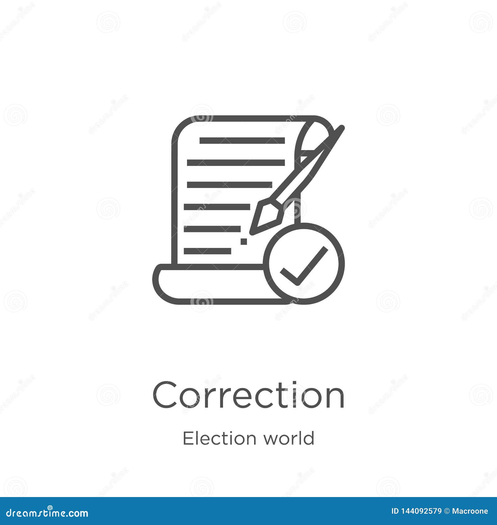 Correction Icon Vector from Election World Collection. Thin Line ...