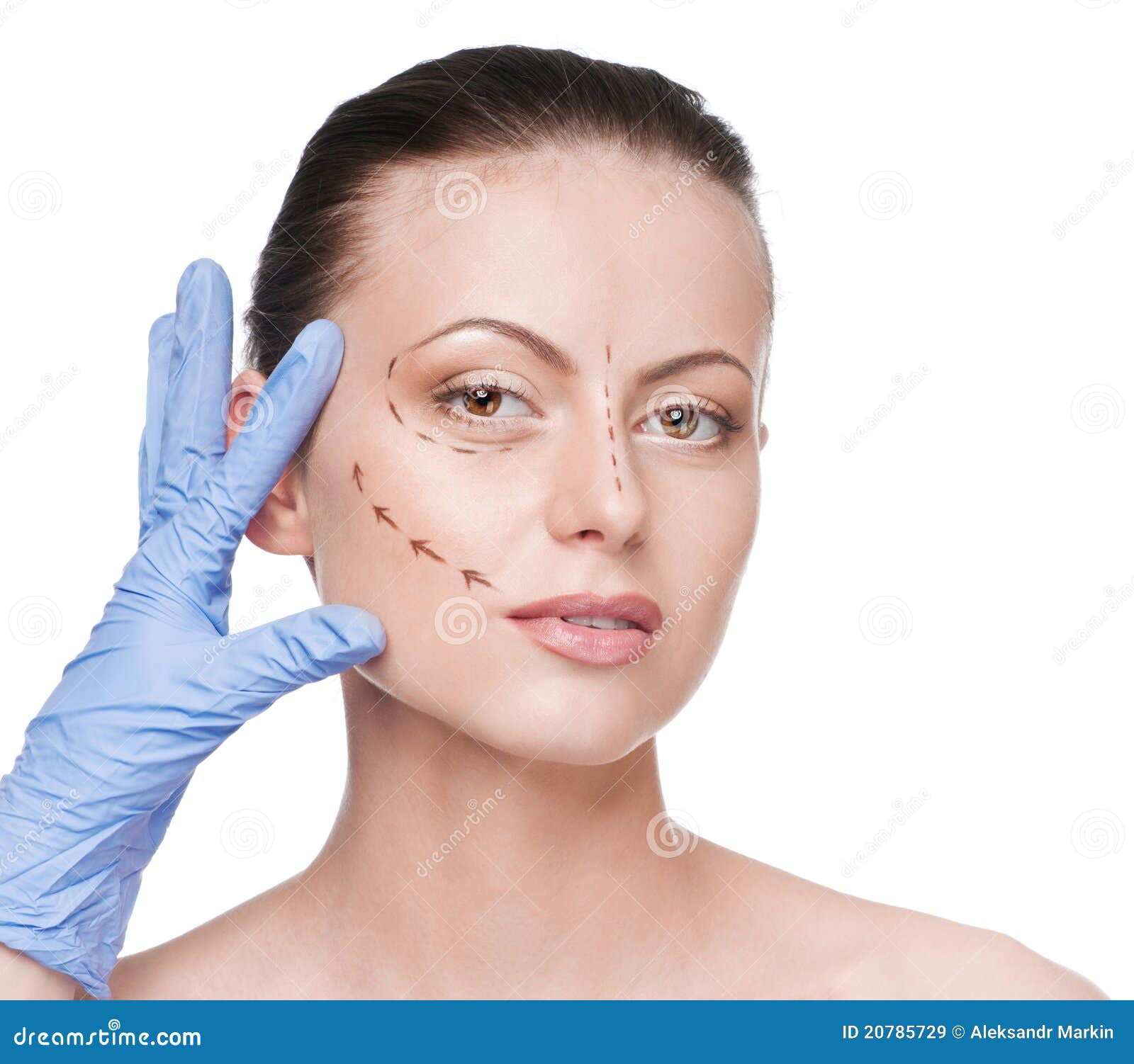 Correction Lines on Woman Face Stock Image - Image of mark, close: 20785729