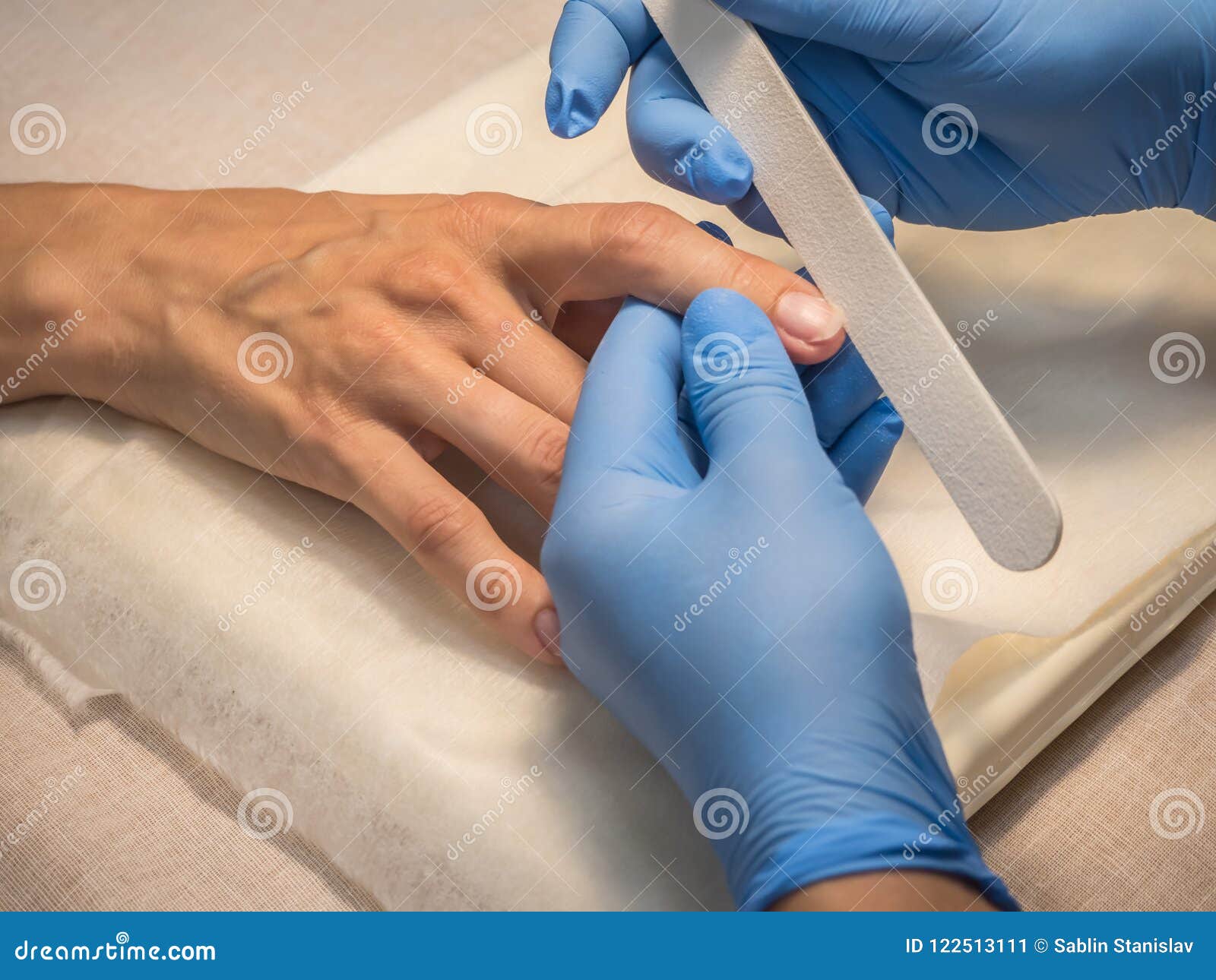 Correction of the Nail Shape in the Nail Salon. Manicure Procedures ...