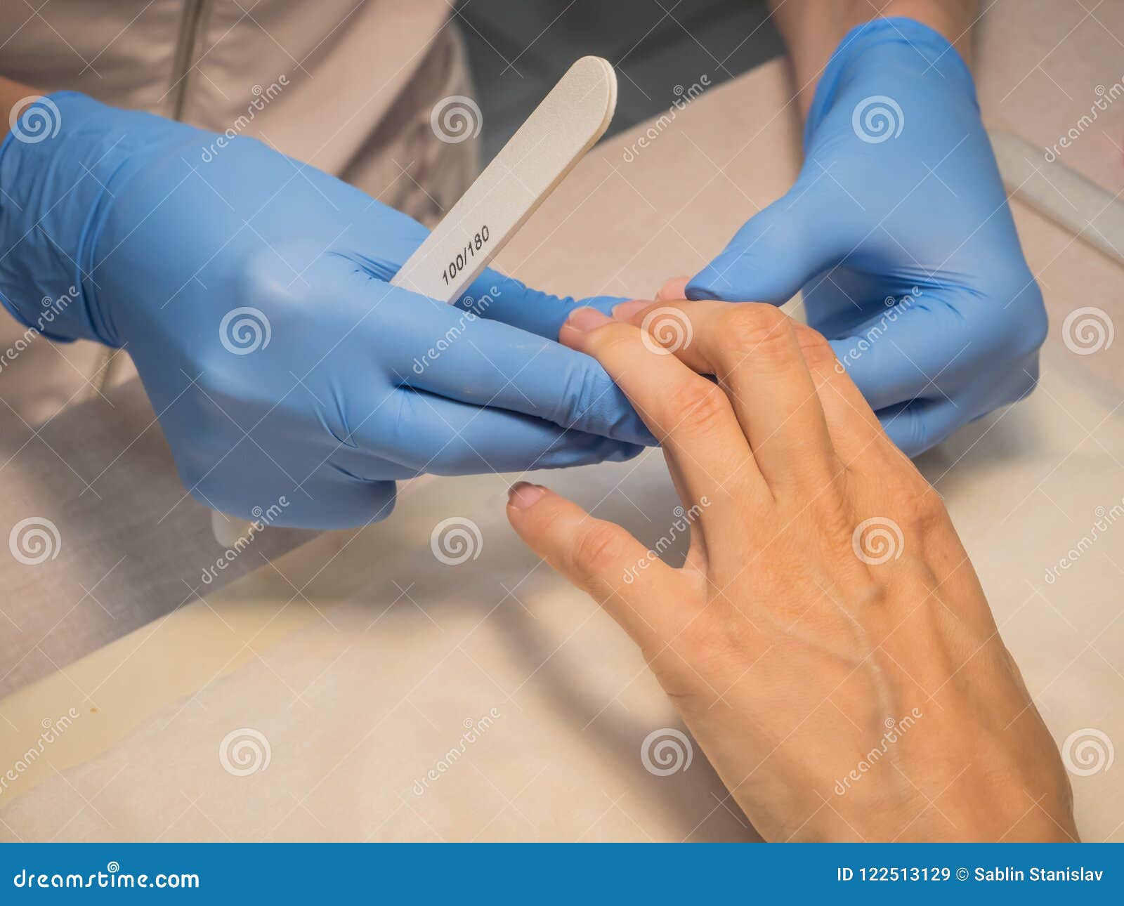 Correction of the Nail Shape in the Nail Salon. Manicure Procedures ...