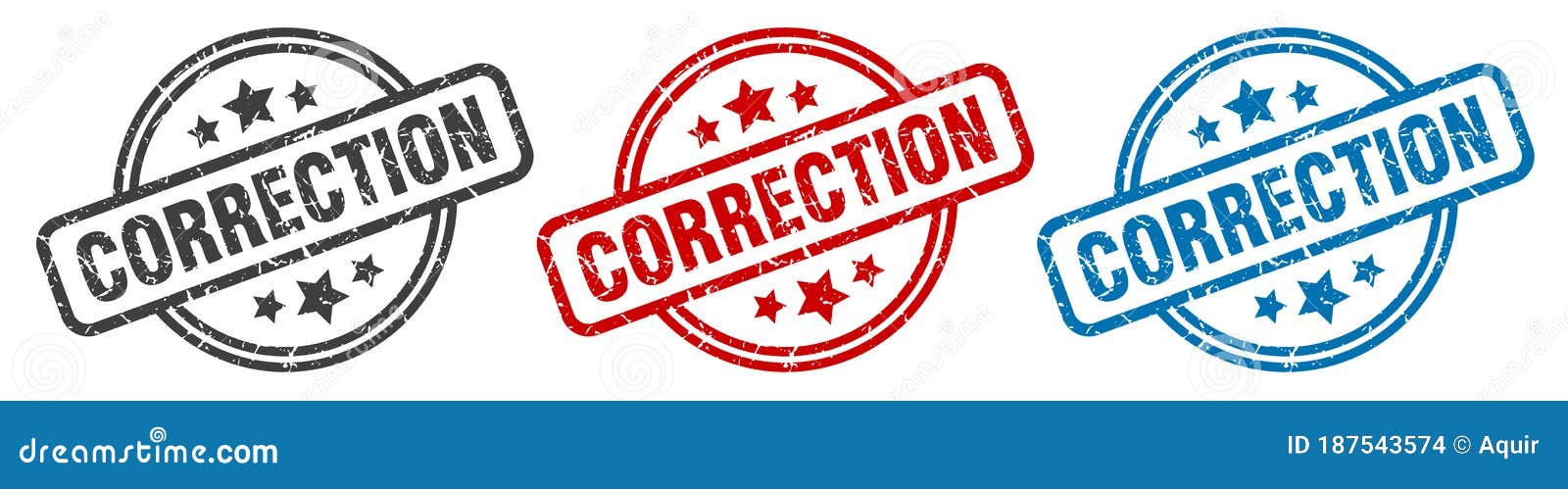 Correction Stamp. Correction Round Isolated Sign Stock Vector ...