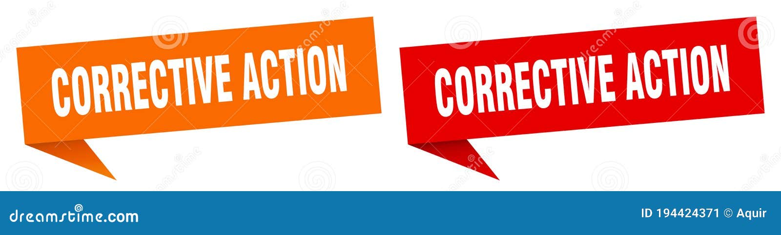 Corrective Action Banner. Corrective Action Speech Bubble Label Set ...