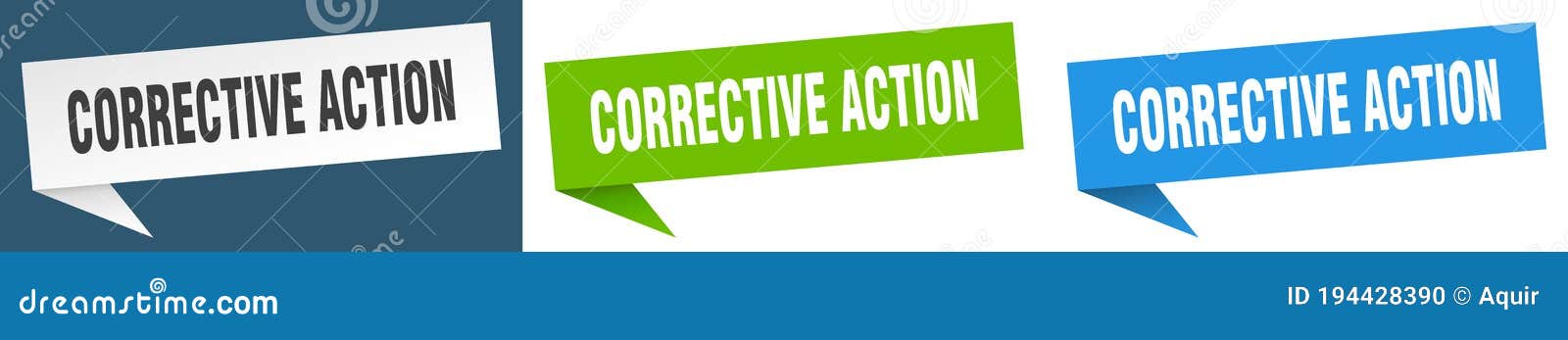 Corrective Action Banner. Corrective Action Speech Bubble Label Set ...