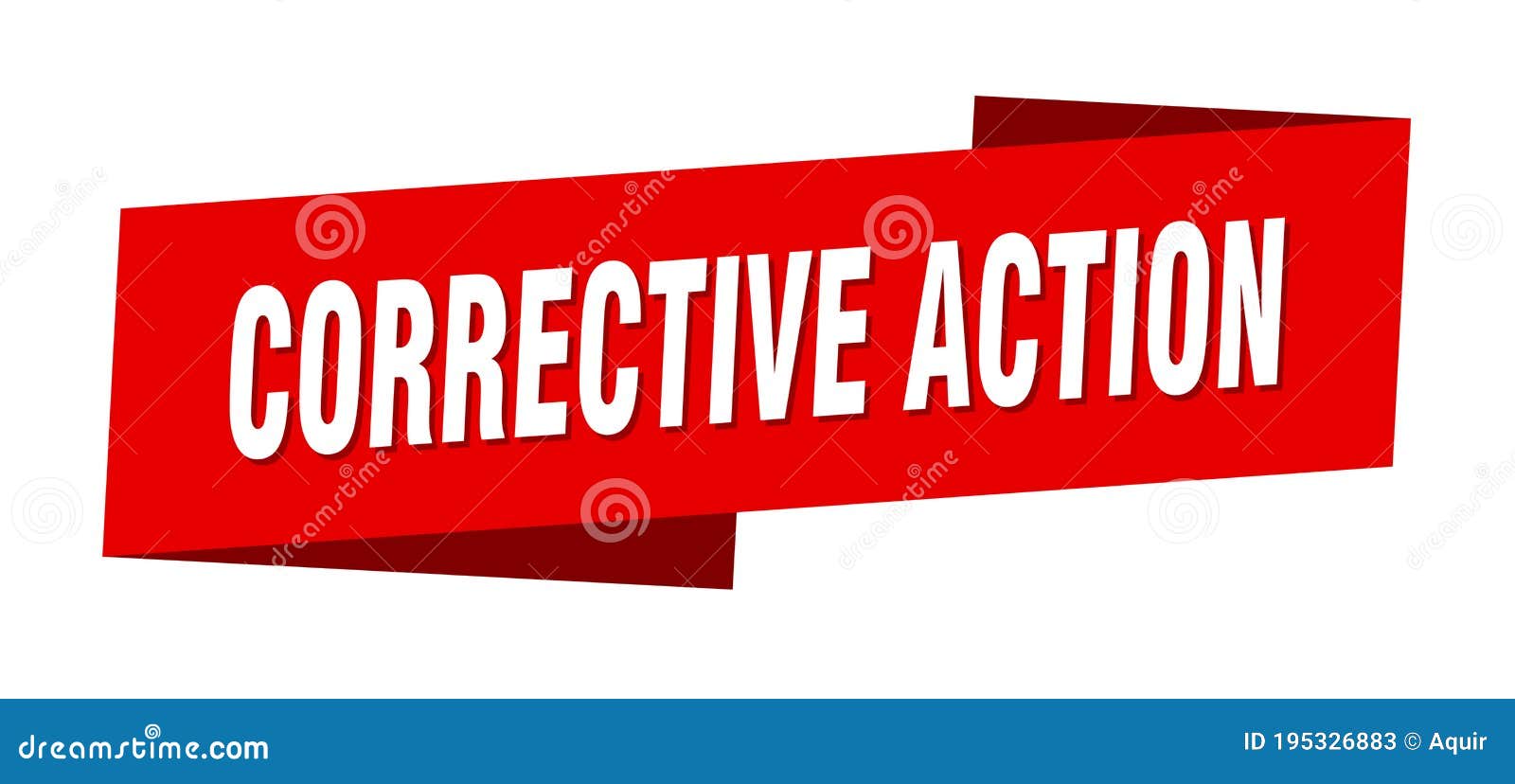 Corrective Action Banner Template. Ribbon Label Sign. Sticker Stock ...