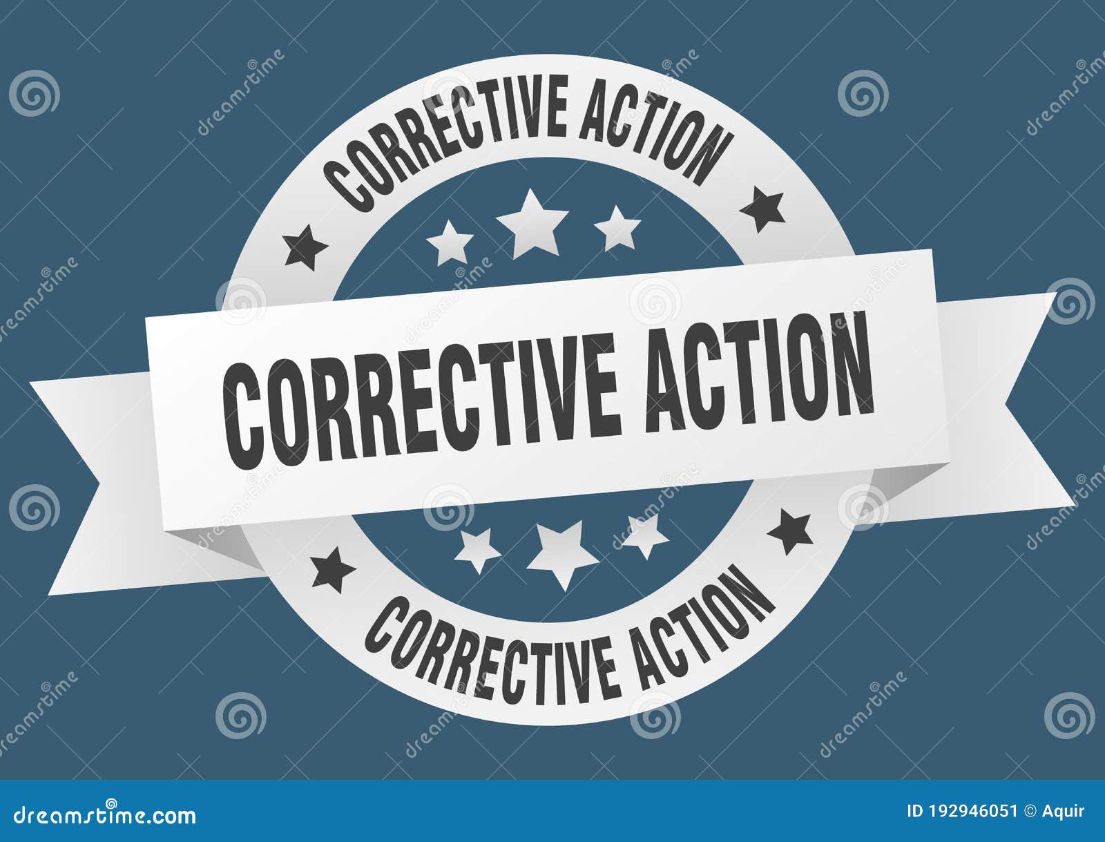 Corrective Action Round Ribbon Isolated Label. Corrective Action Sign ...