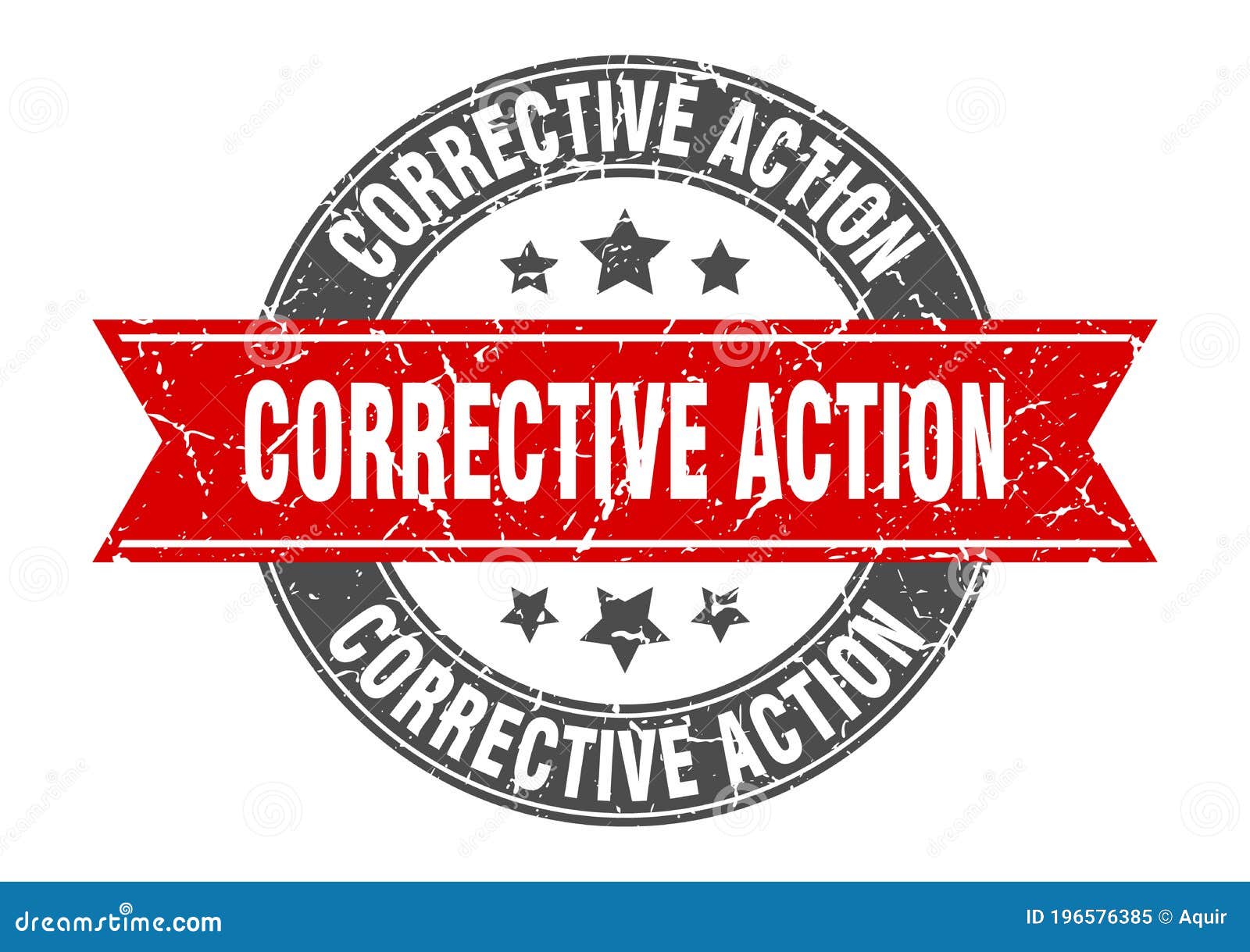 Corrective Action Round Stamp with Ribbon. Label Sign Stock Vector ...