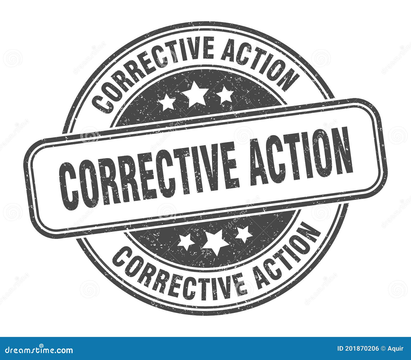 Corrective Action Stamp. Corrective Action Label. Round Grunge Sign ...