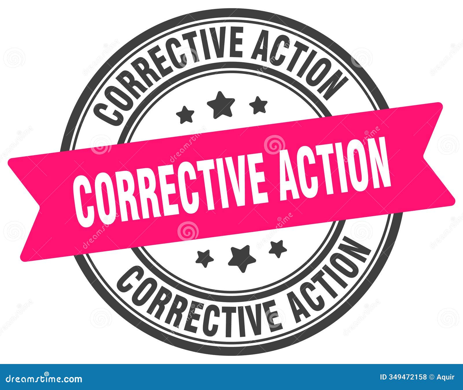 Corrective Action Stamp. Corrective Action Label on Transparent ...