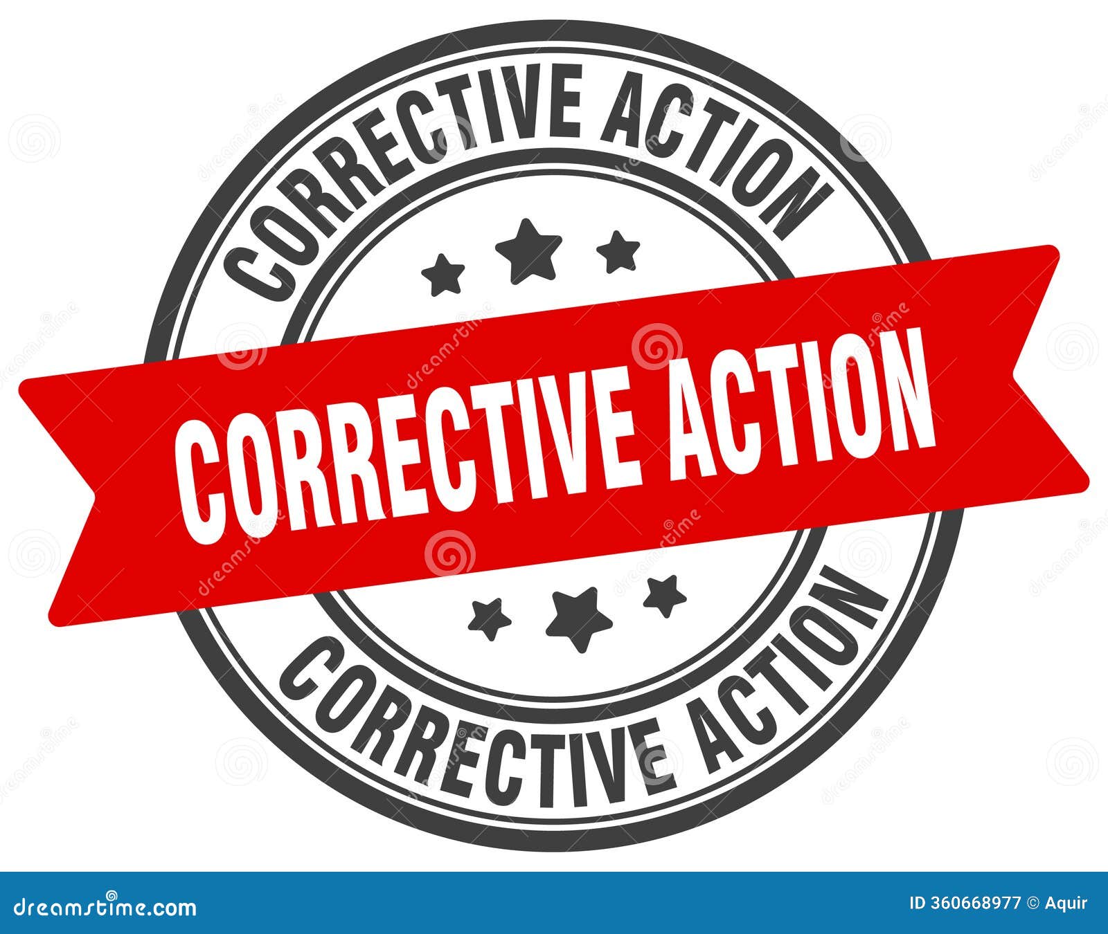 Corrective Action Stamp. Corrective Action Label On Transparent ...