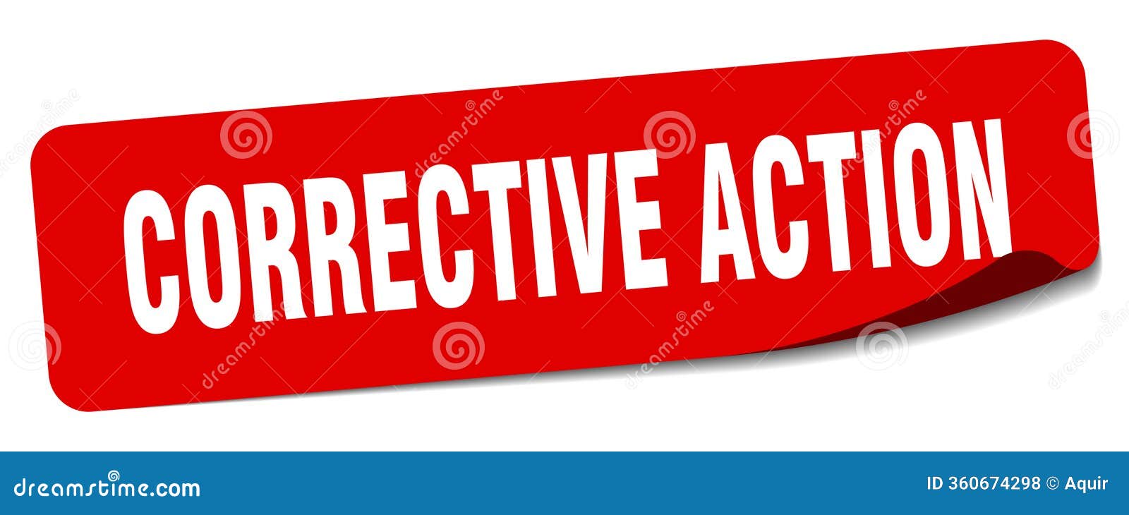 Corrective Action Sign. Corrective Action Round Isolated Ribbon Label ...