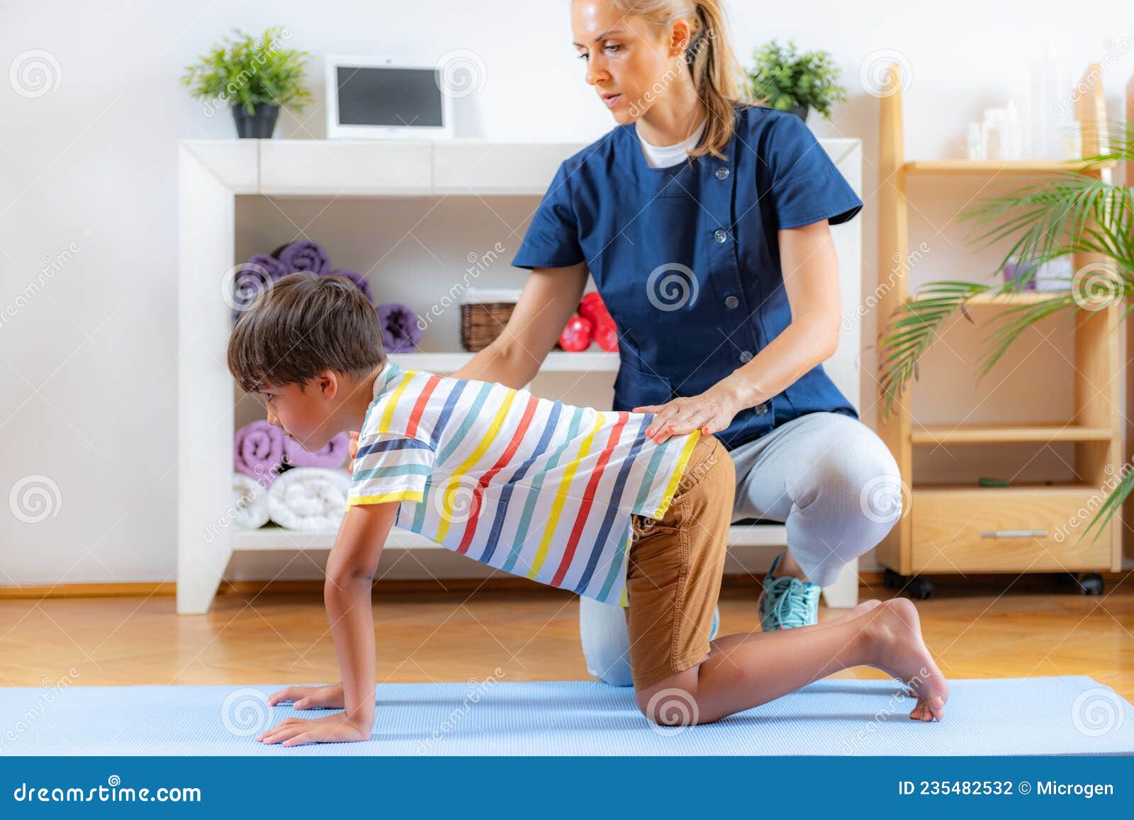 Corrective Back Exercise for Children Stock Photo - Image of child ...