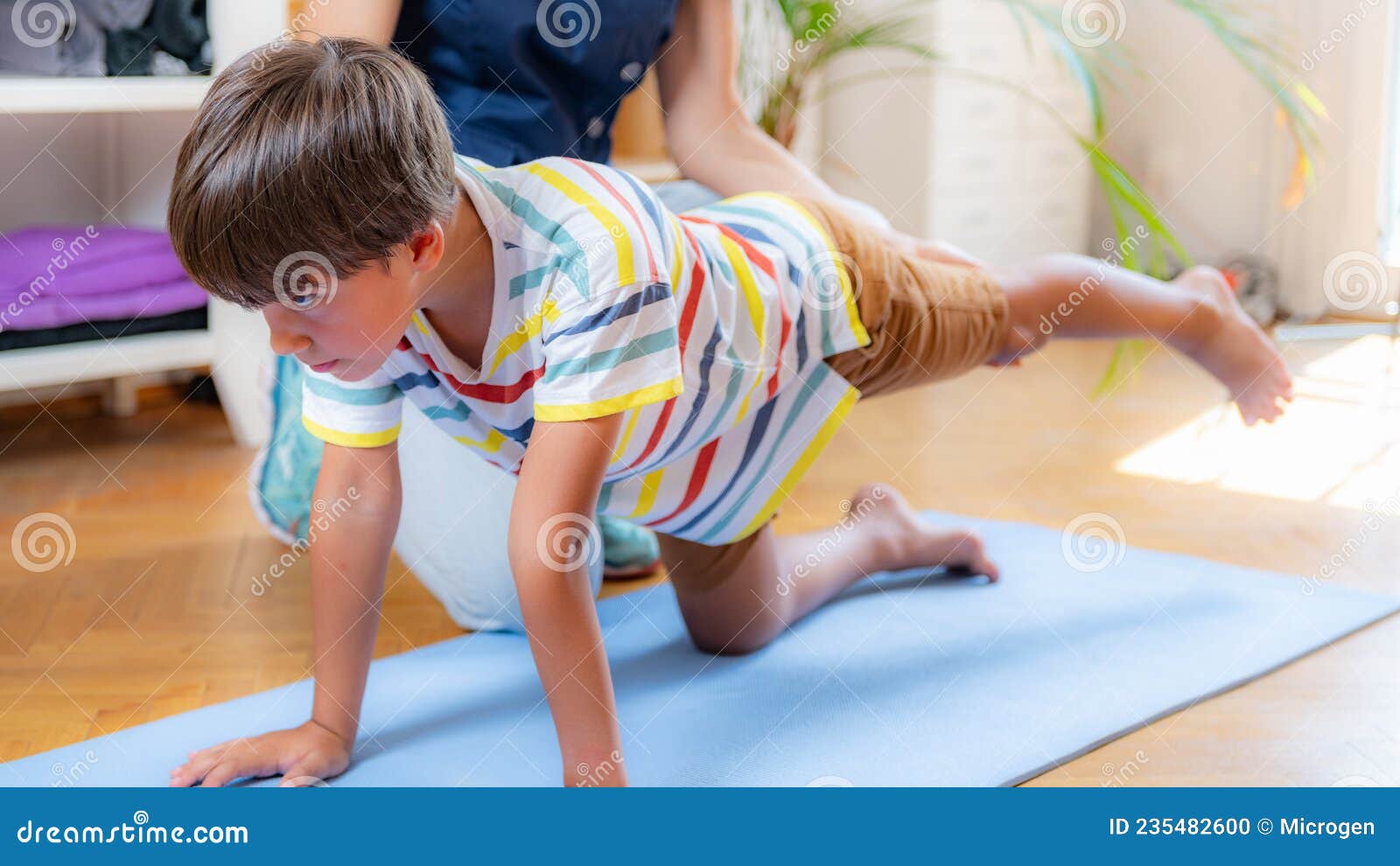 Corrective Back Exercise for Children Stock Photo - Image of fitness ...