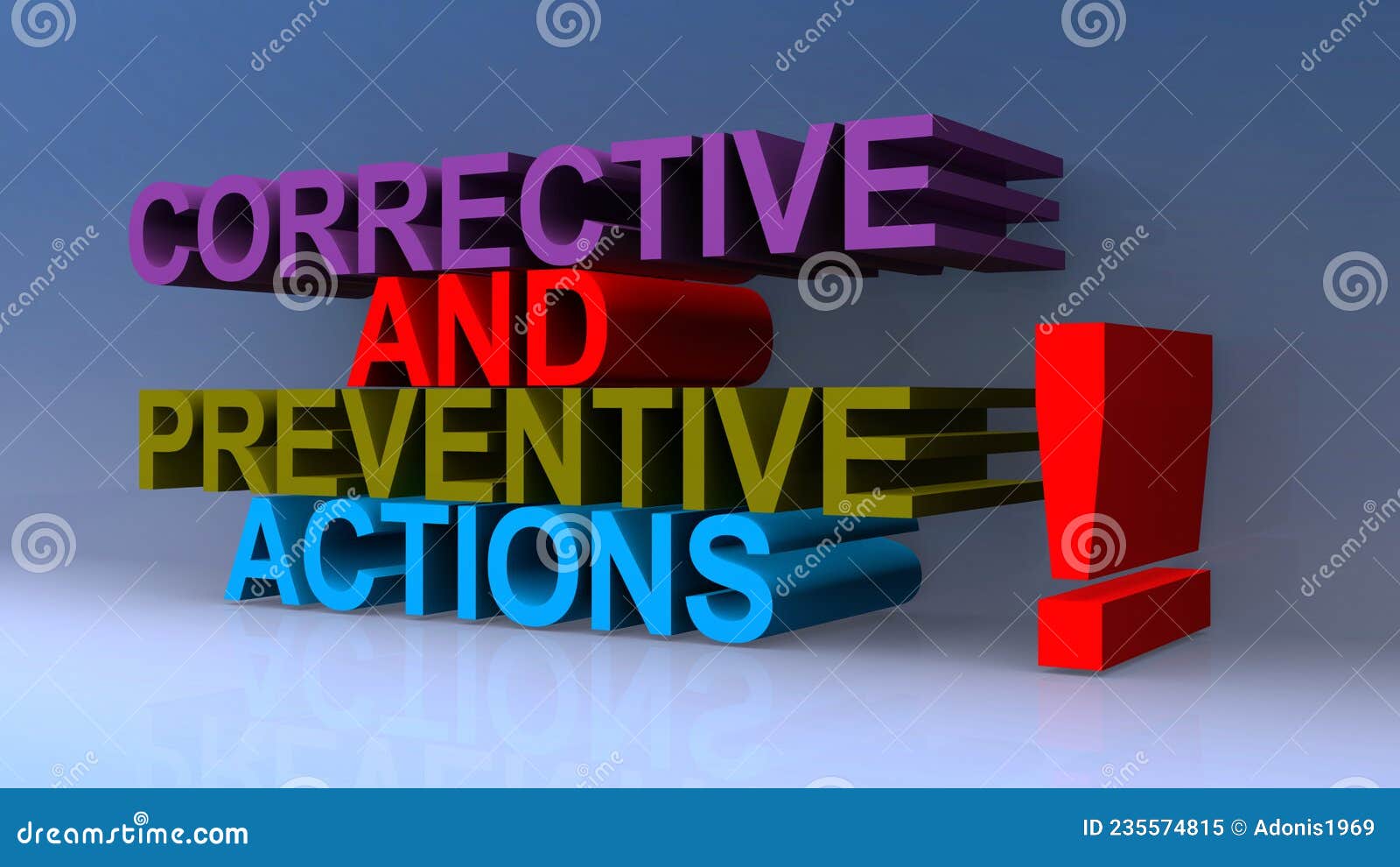 Corrective and Preventive Actions on Blue Stock Illustration ...