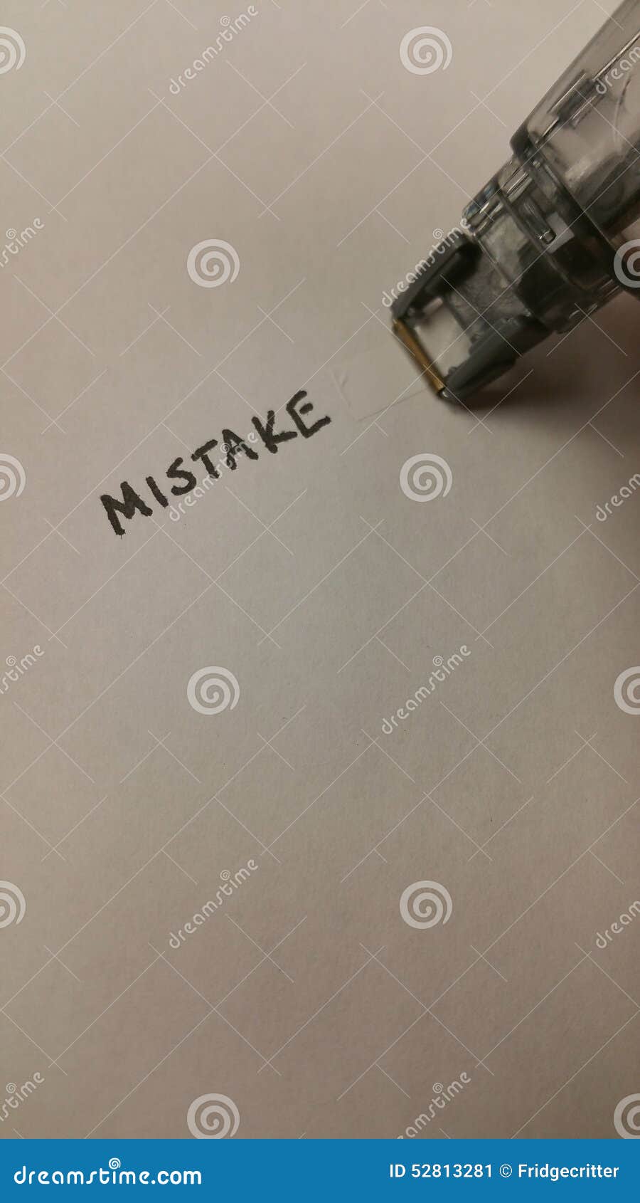Corrective tape mistake stock image. Image of mistake - 52813281
