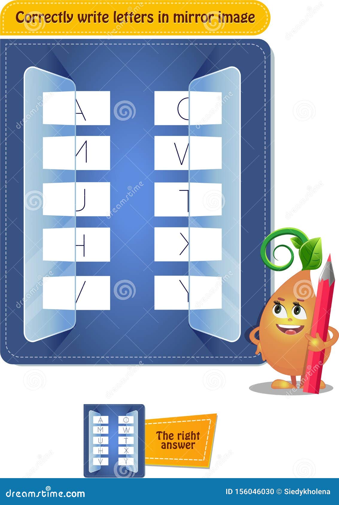 Correctly Write Letters in Mirror Image Stock Illustration ...