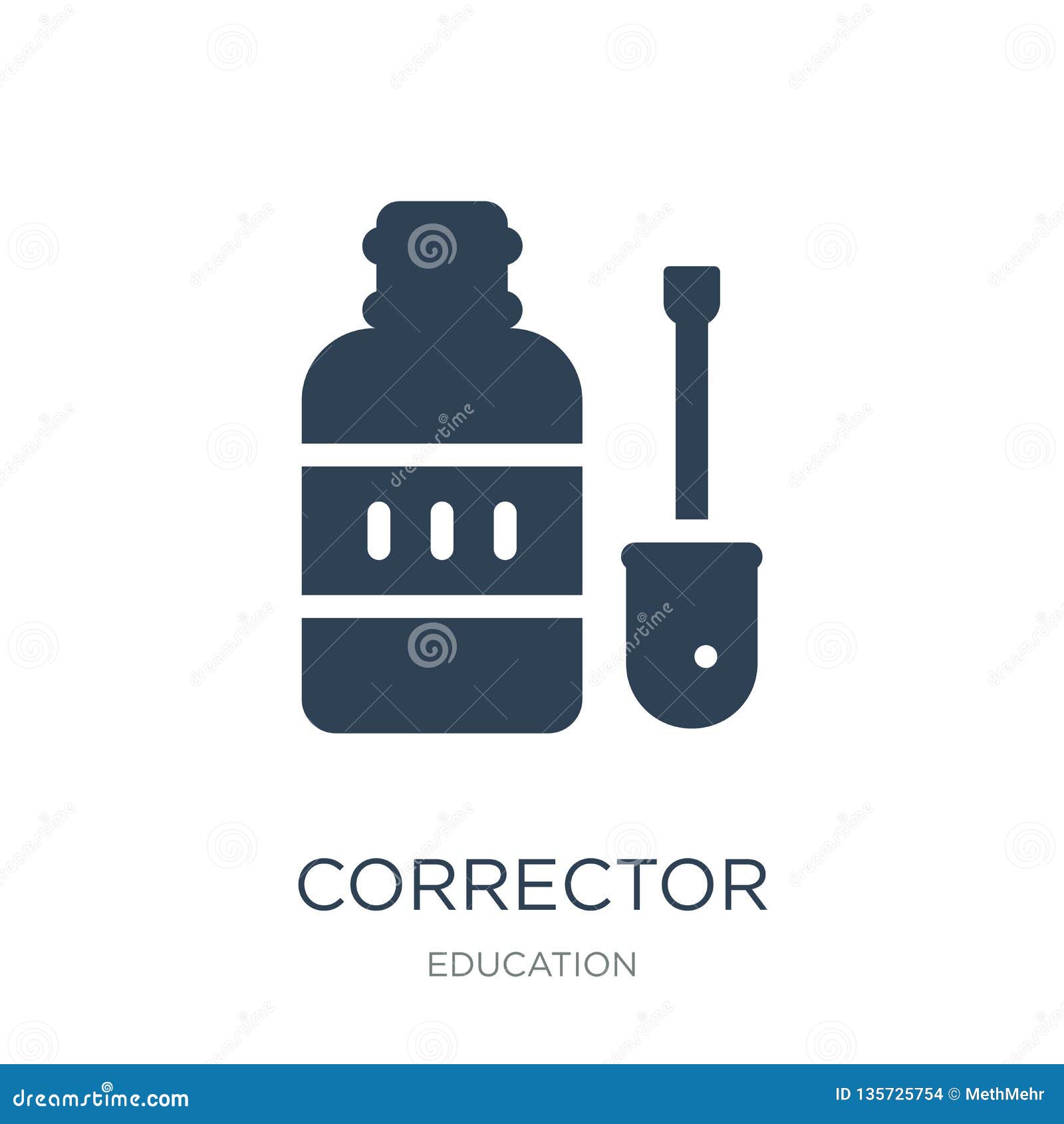 Corrector Icon in Trendy Design Style. Corrector Icon Isolated on White ...