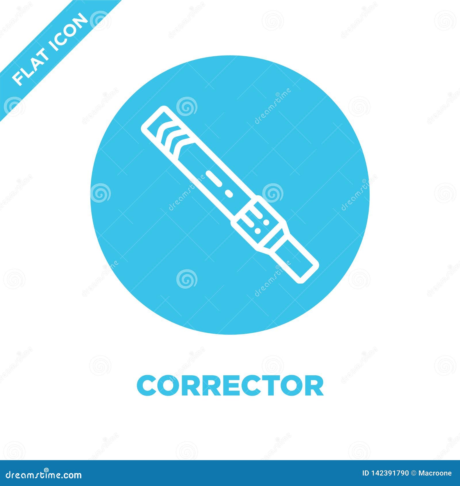 Corrector Icon Isolated On White Background, Corrector Sign , Colorful ...