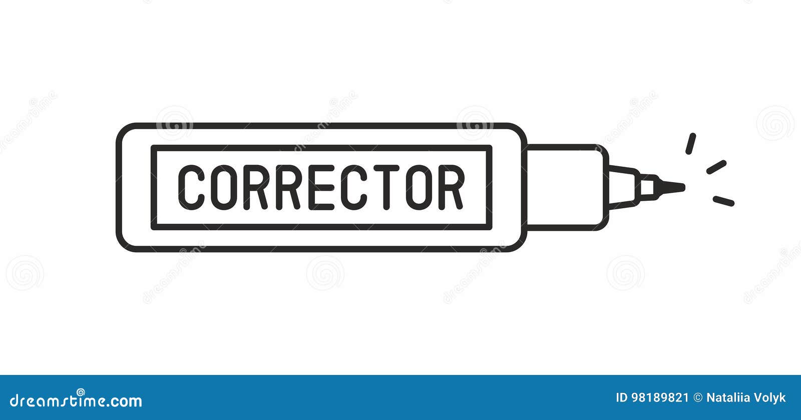 Corrector pen icon stock vector. Illustration of object - 98189821