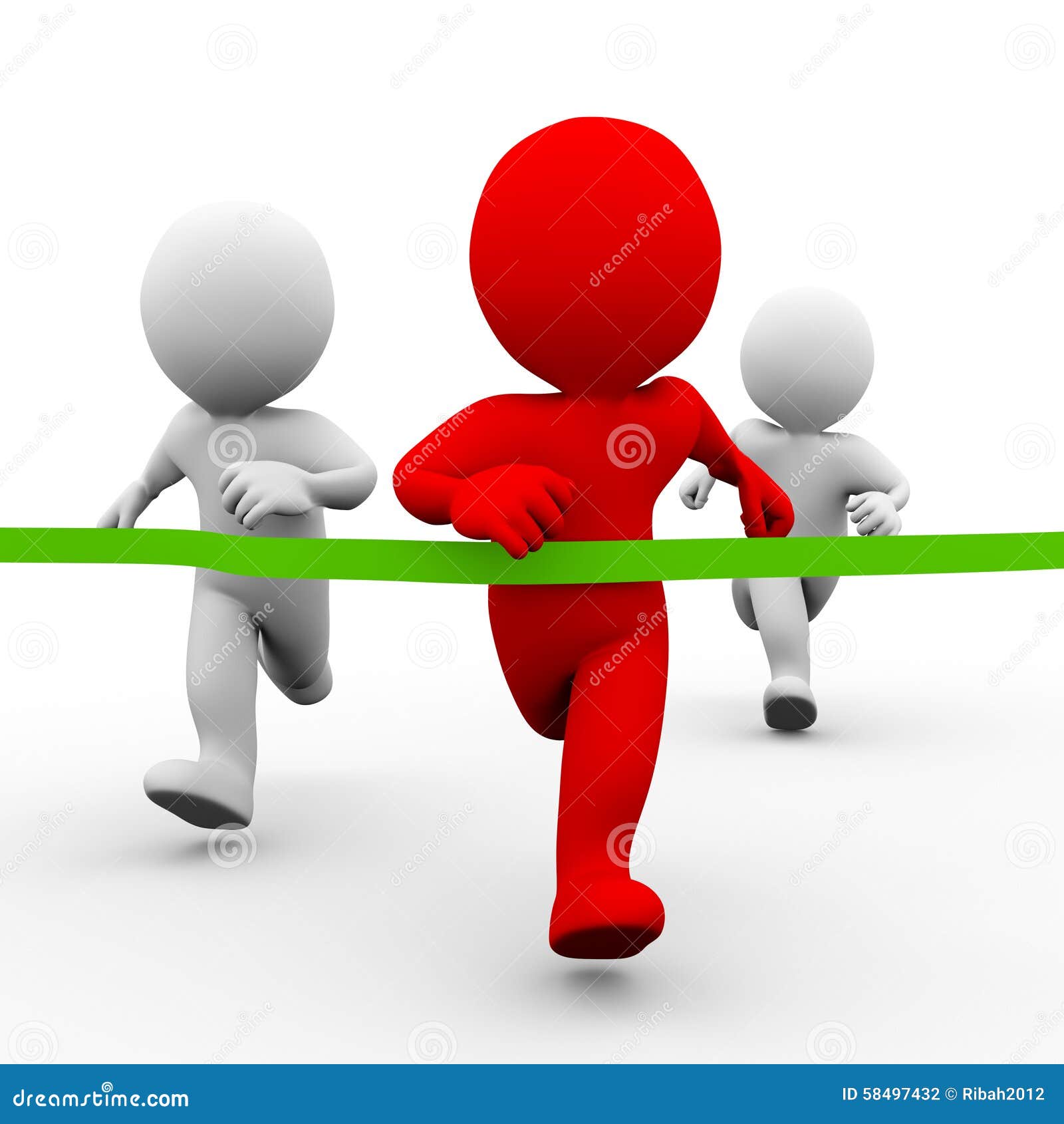 Corredor Del Ganador 3d Cerca De La Meta Stock de ilustración ...