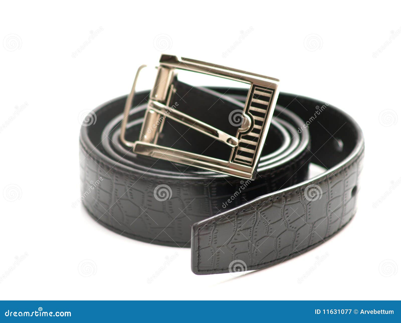 Correia Preta Com Fechamento Do Metal Imagem de Stock - Imagem de ponto ...