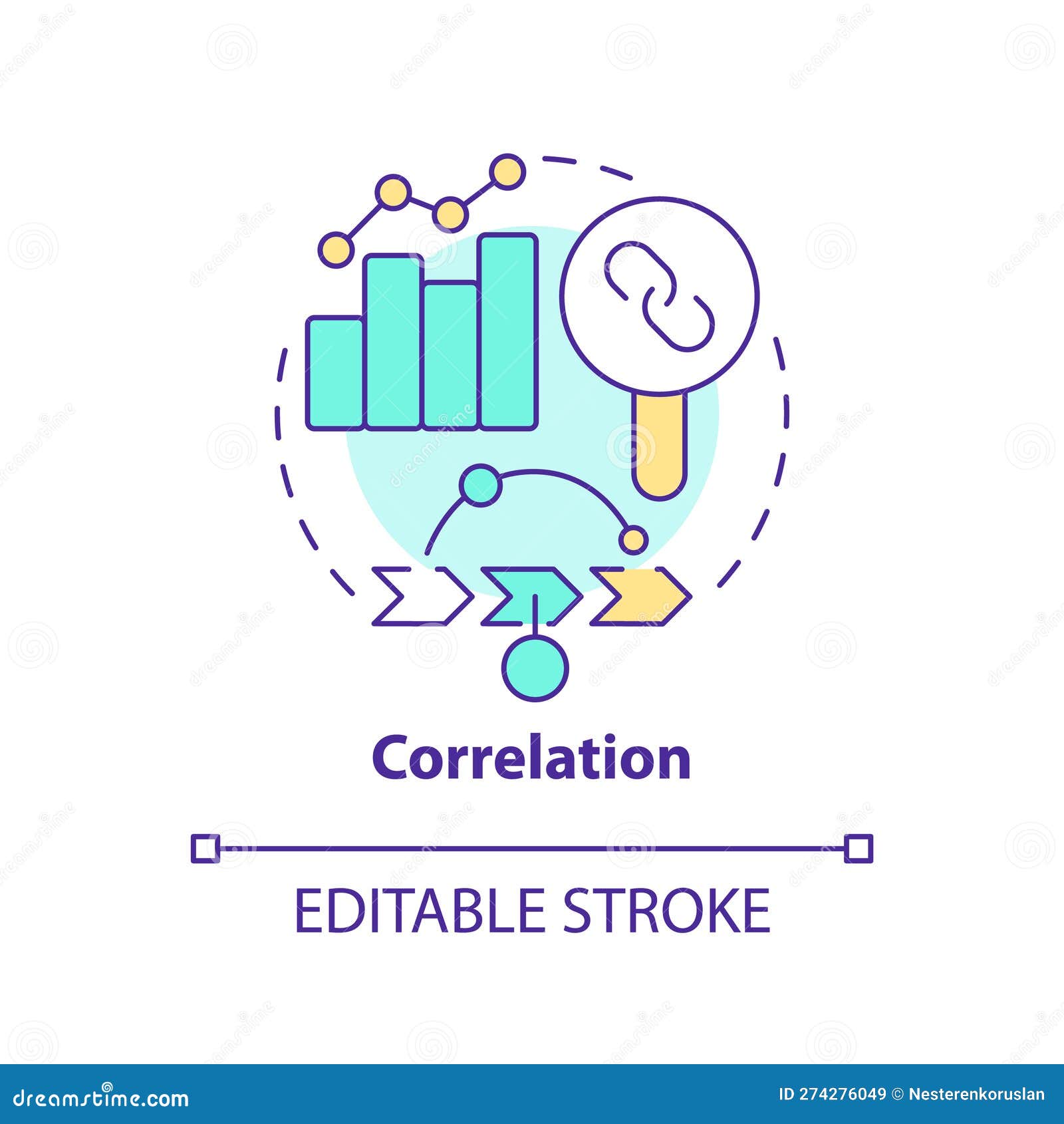 Correlation concept icon stock vector. Illustration of vector - 274276049