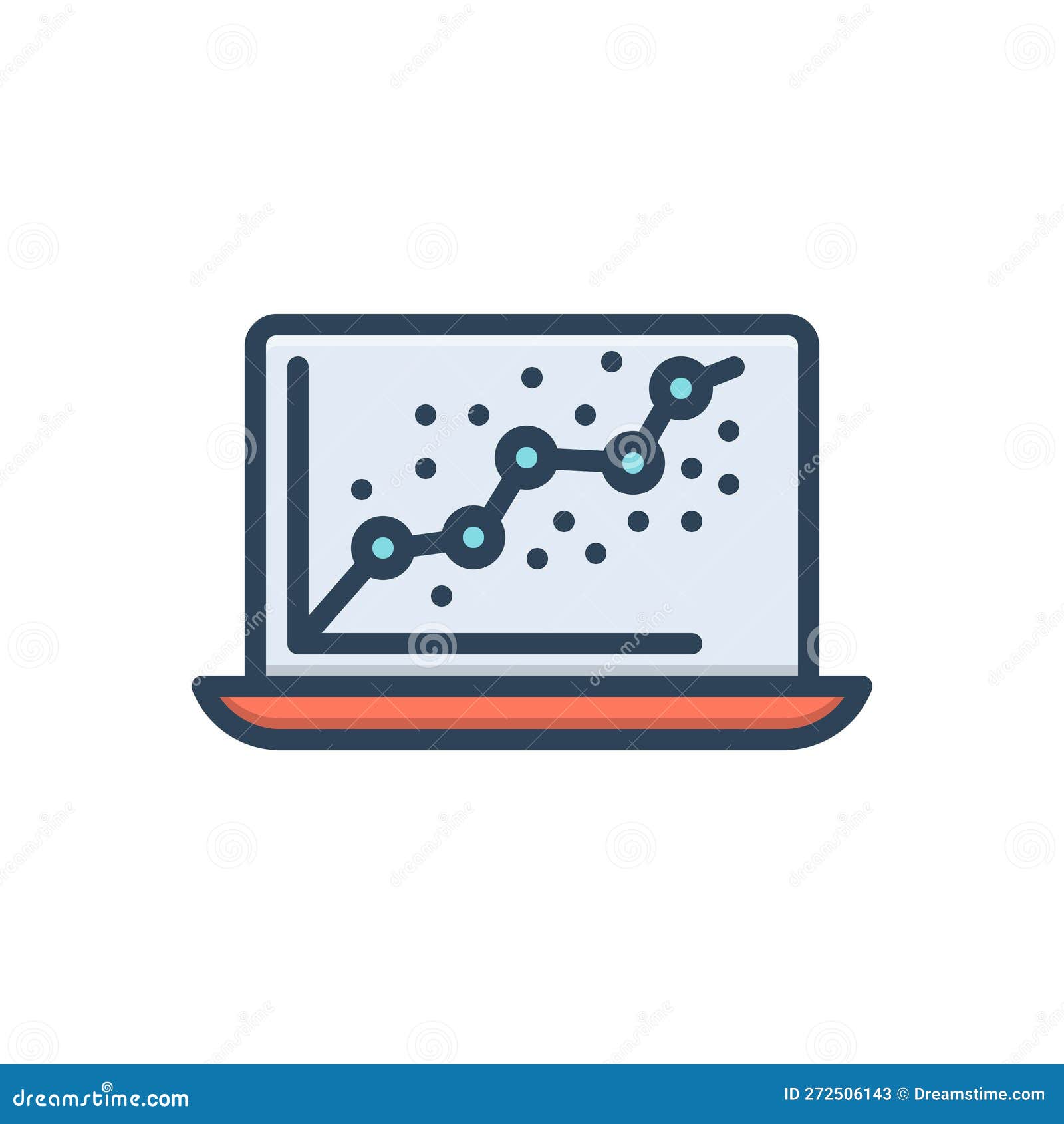Color Illustration Icon for Correlation, Connection and Growth Stock ...