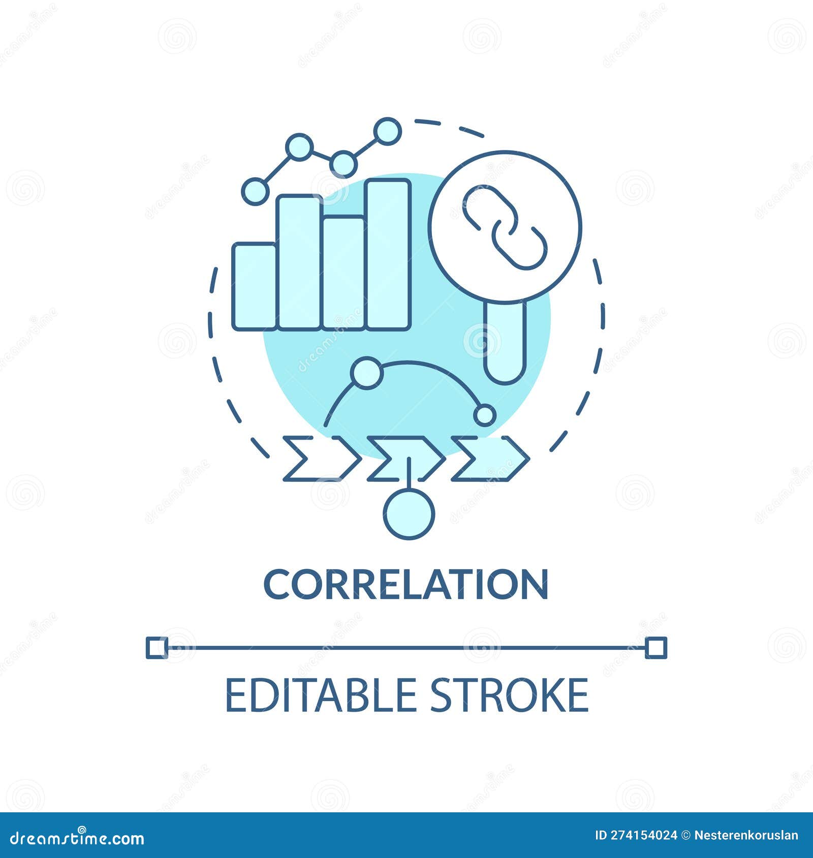 Correlation Turquoise Concept Icon Stock Vector - Illustration of ...