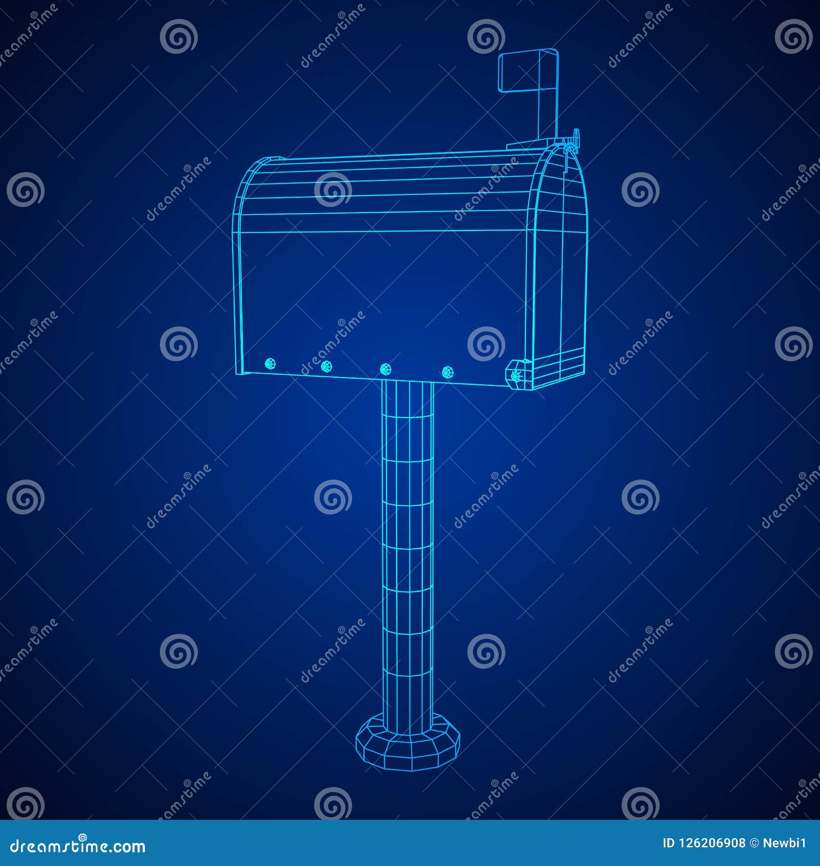 Correspondence Mailbox Wireframe Stock Vector - Illustration of ...
