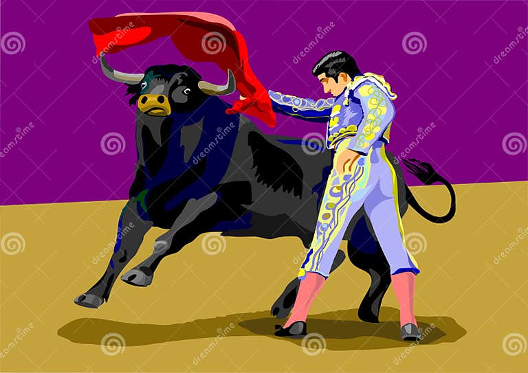 Corrida stock illustration. Illustration of folk, bull - 22606194