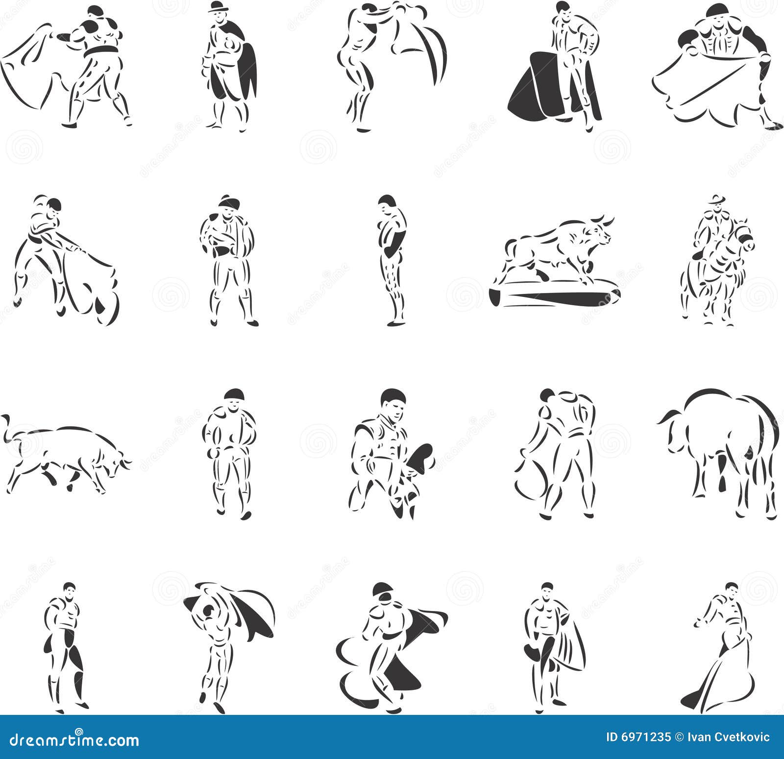 Corrida stock vector. Illustration of bullfighter, corrida - 6971235