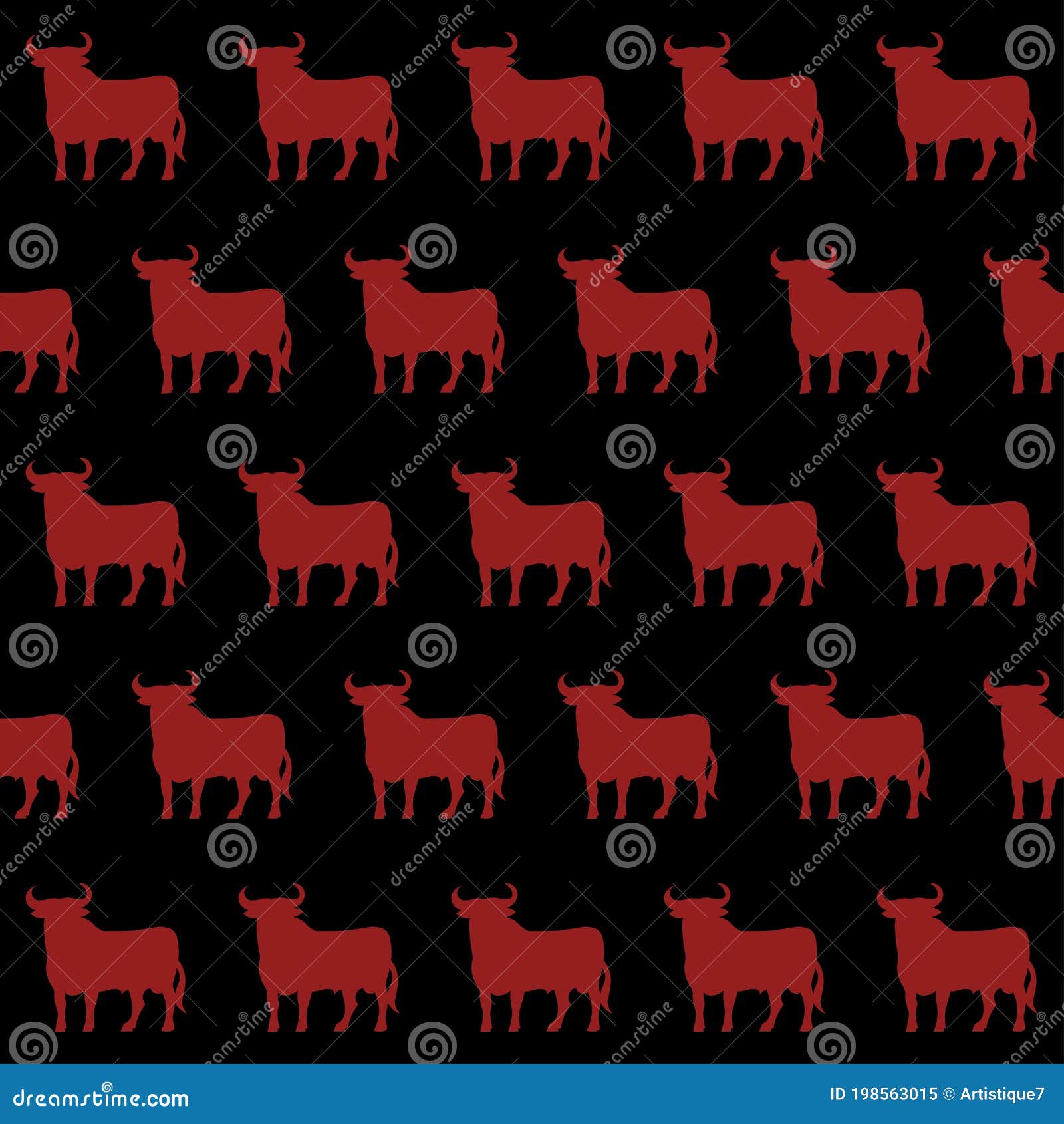 Corrida Bulls Seamless Pattern Stock Vector - Illustration of horn ...