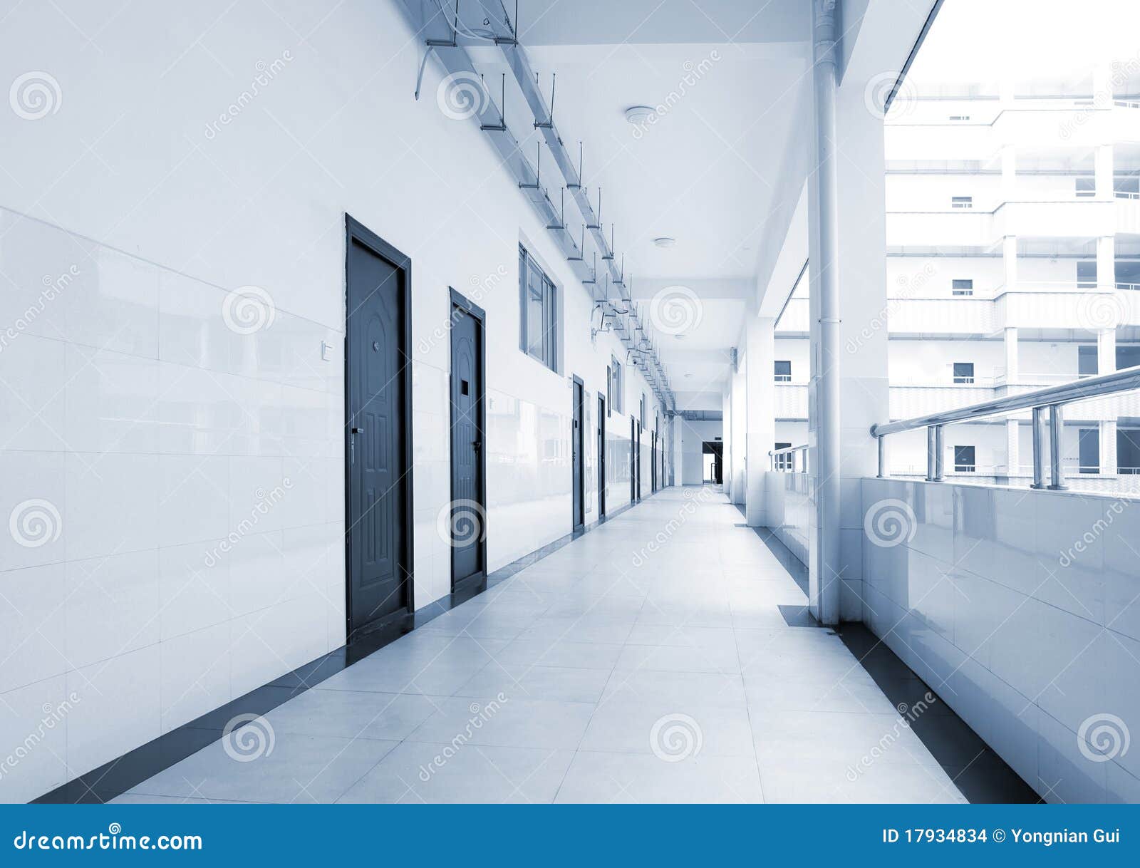 Corridor stock photo. Image of floor, blue, scene, empty - 17934834