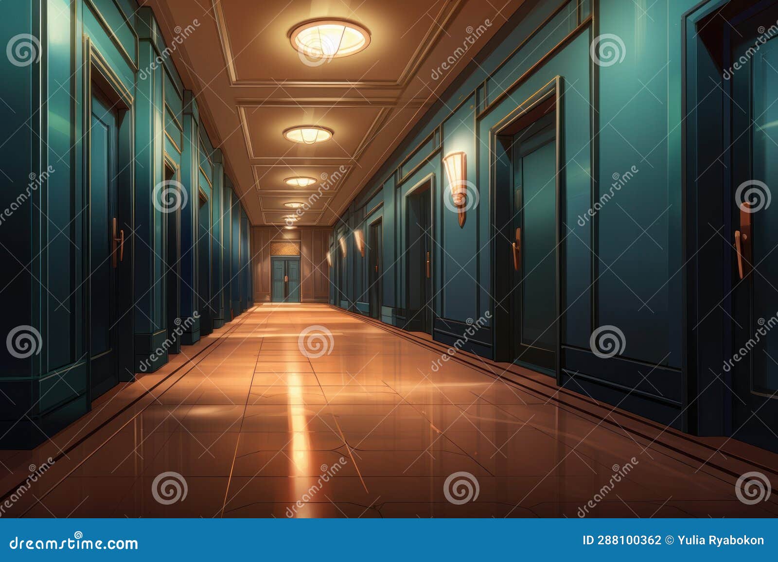 Corridor Anime Visual Novel Game. Generate Ai Stock Illustration ...