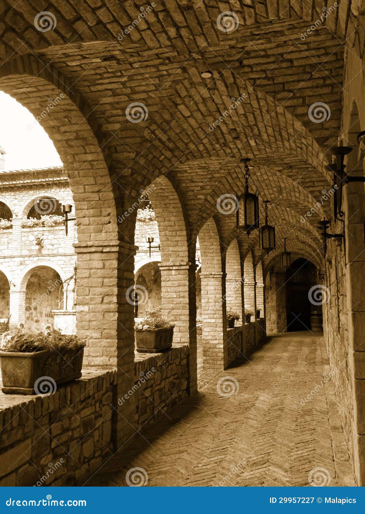 Arch corridor stock image. Image of stones, architecture - 29957227