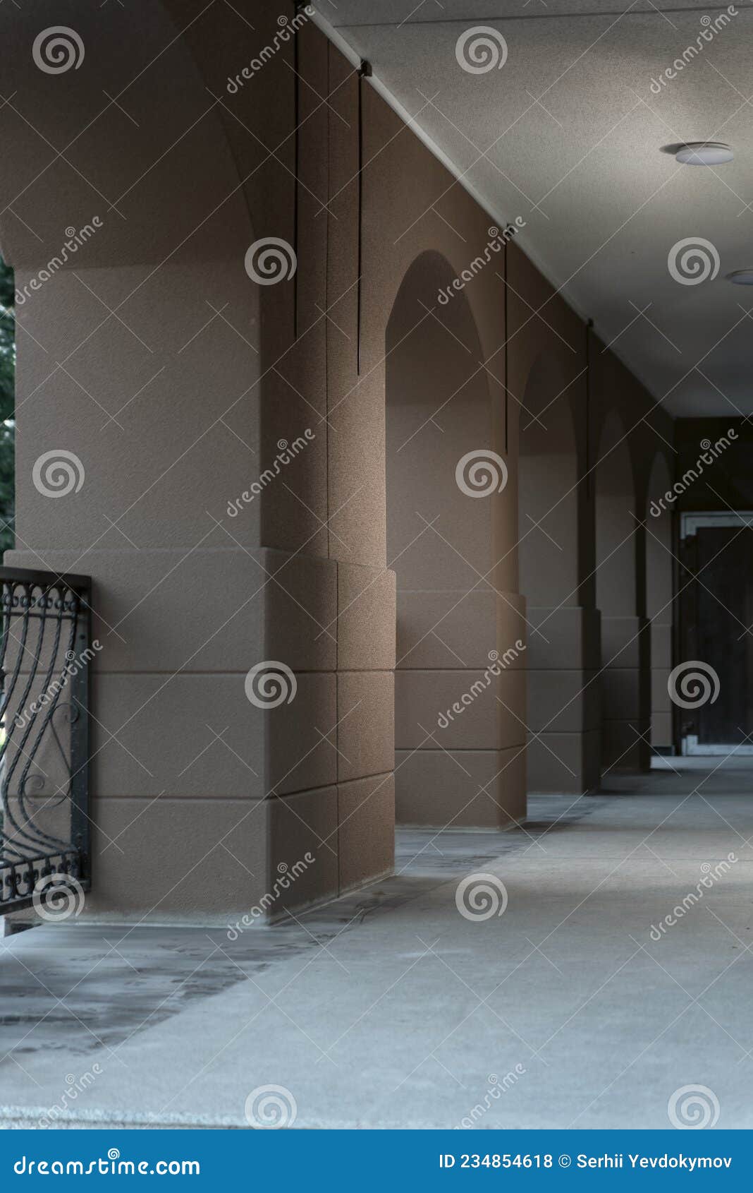 Corridor with Arches. Arcade in the Construction of Modern Buildings ...