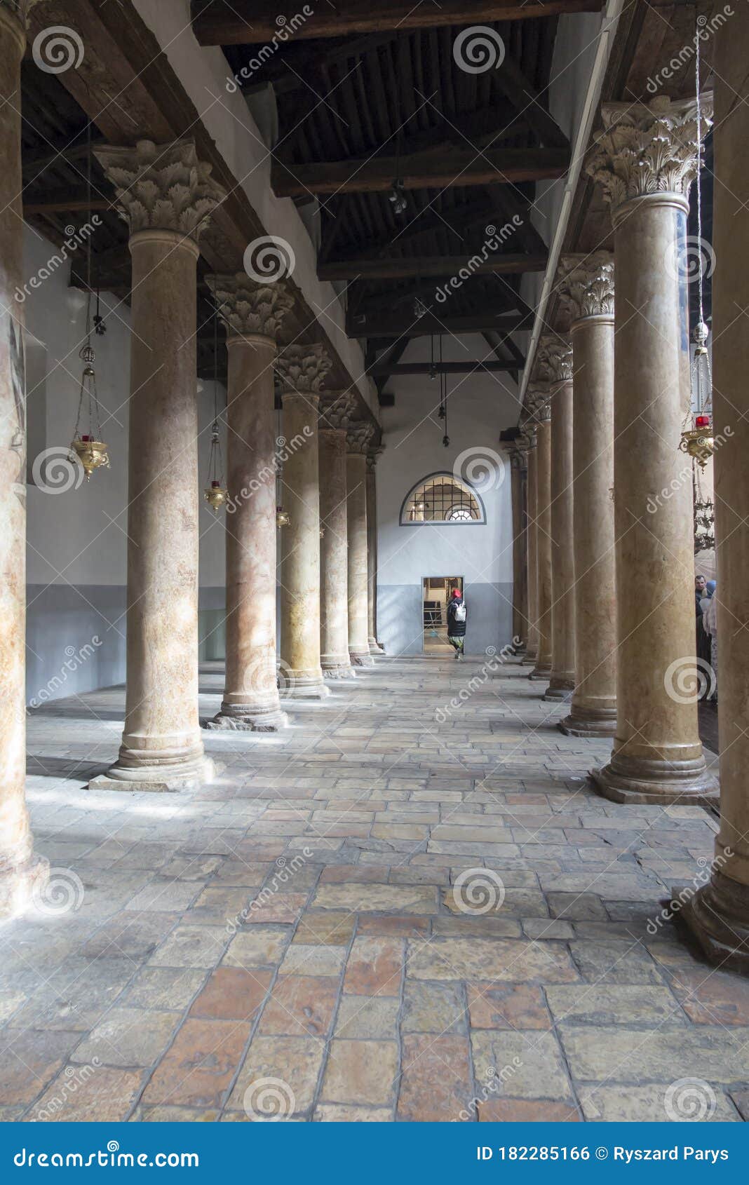 The Corridor of Atrium at Basilica of the Nativity in Bethleheem ...