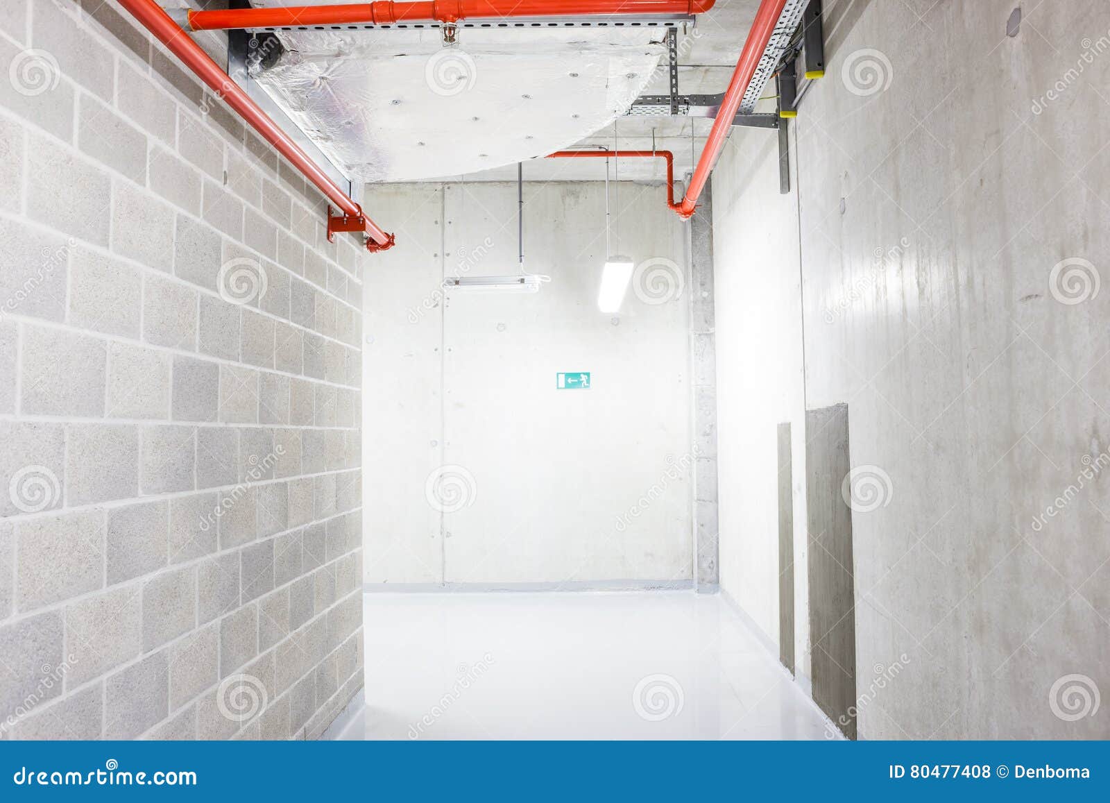 Corridor in the basement stock photo. Image of abstract - 80477408