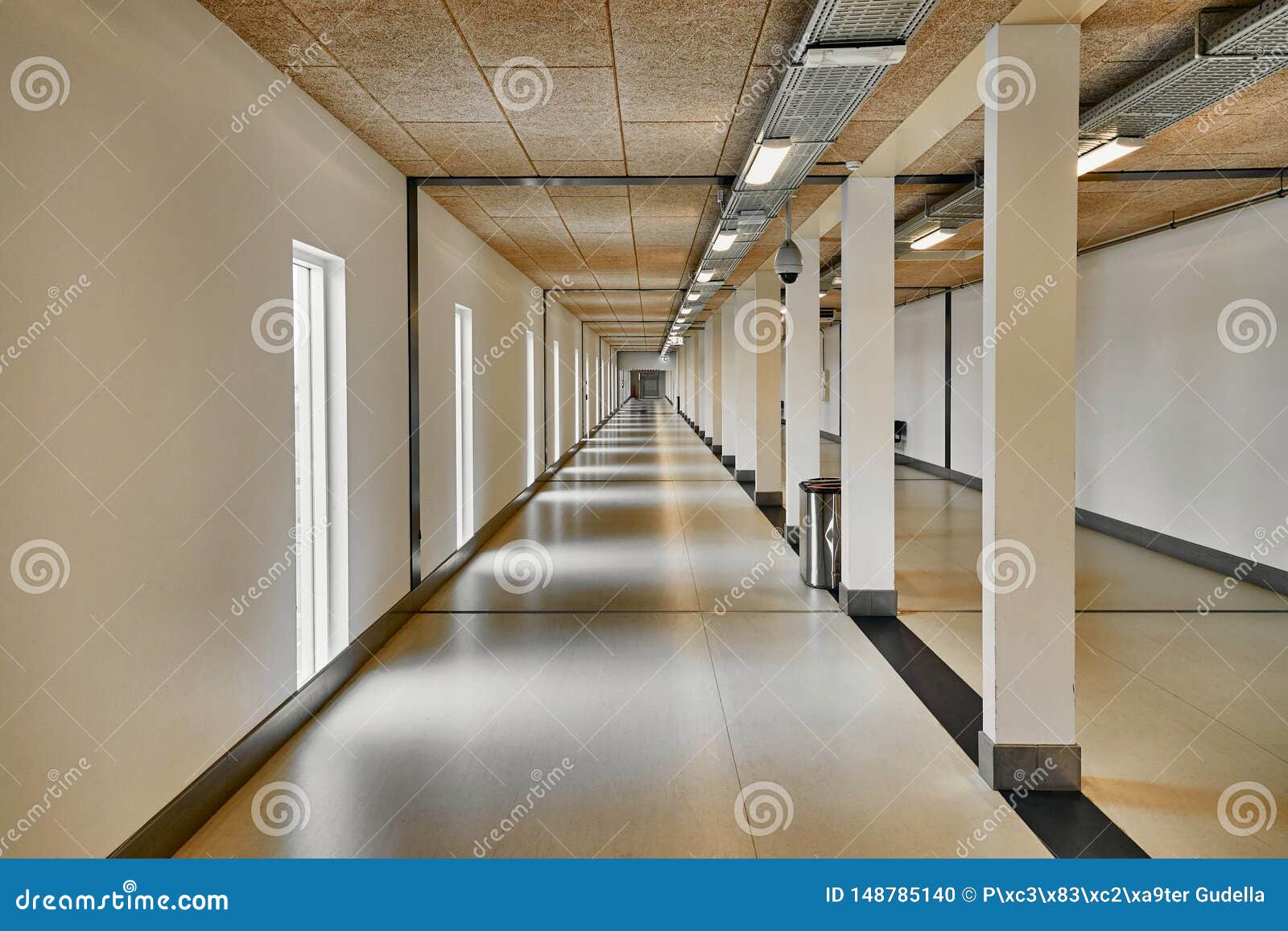 Corridor in a big building stock photo. Image of empty - 148785140