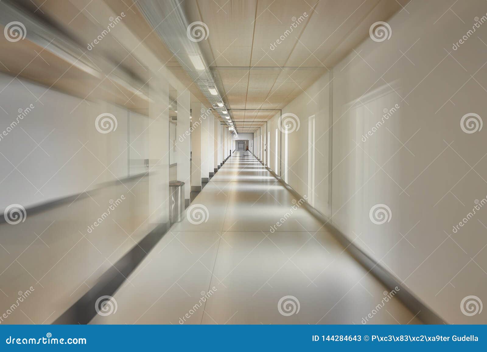 Corridor in a big building stock image. Image of school - 144284643