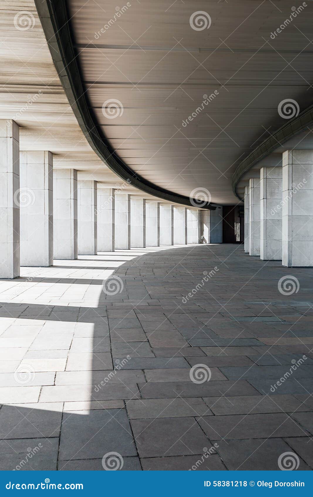 Corridor of a Building with Columns Stock Photo - Image of homeless ...