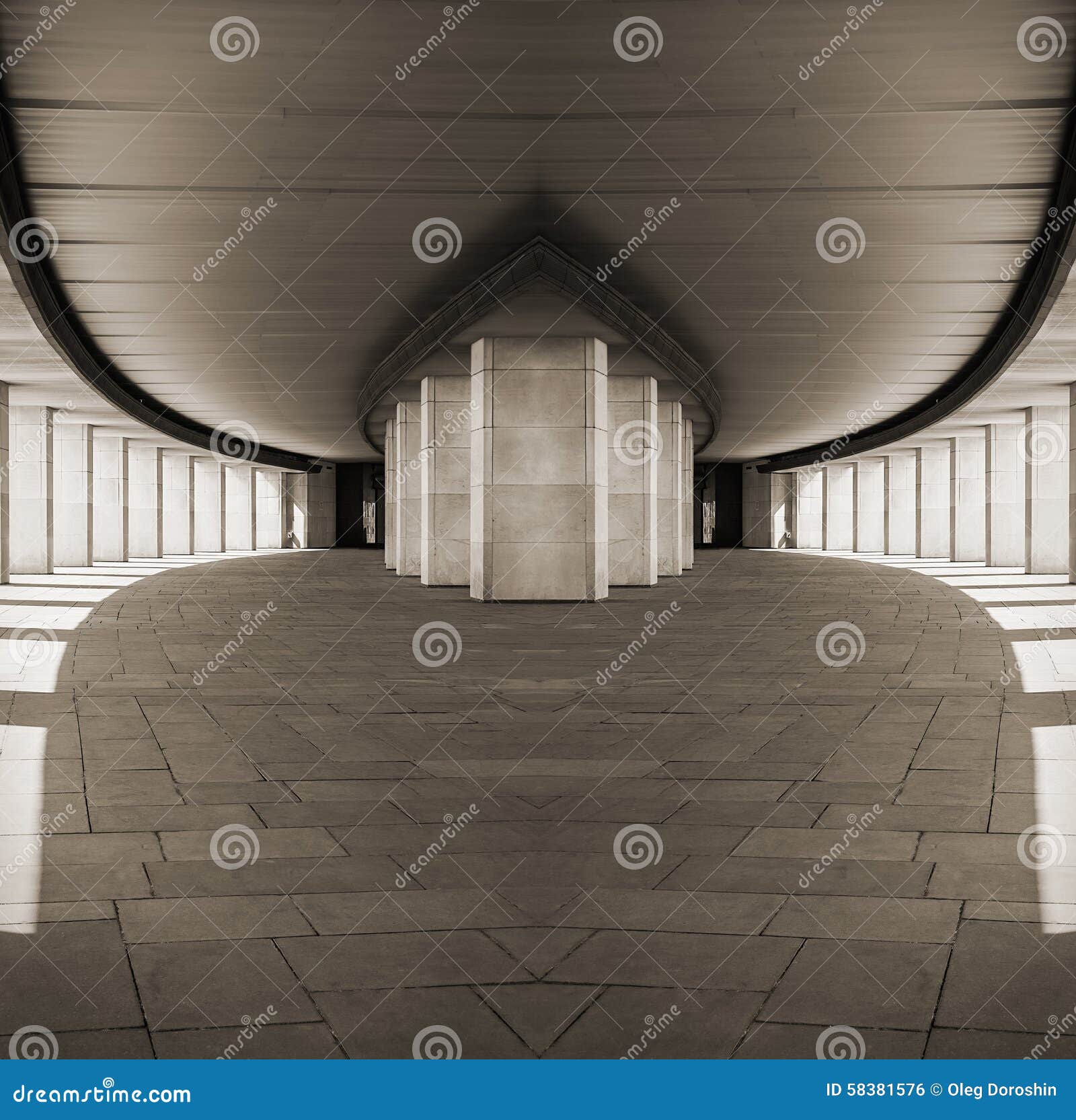 Corridor of a Building with Columns Stock Photo - Image of open ...