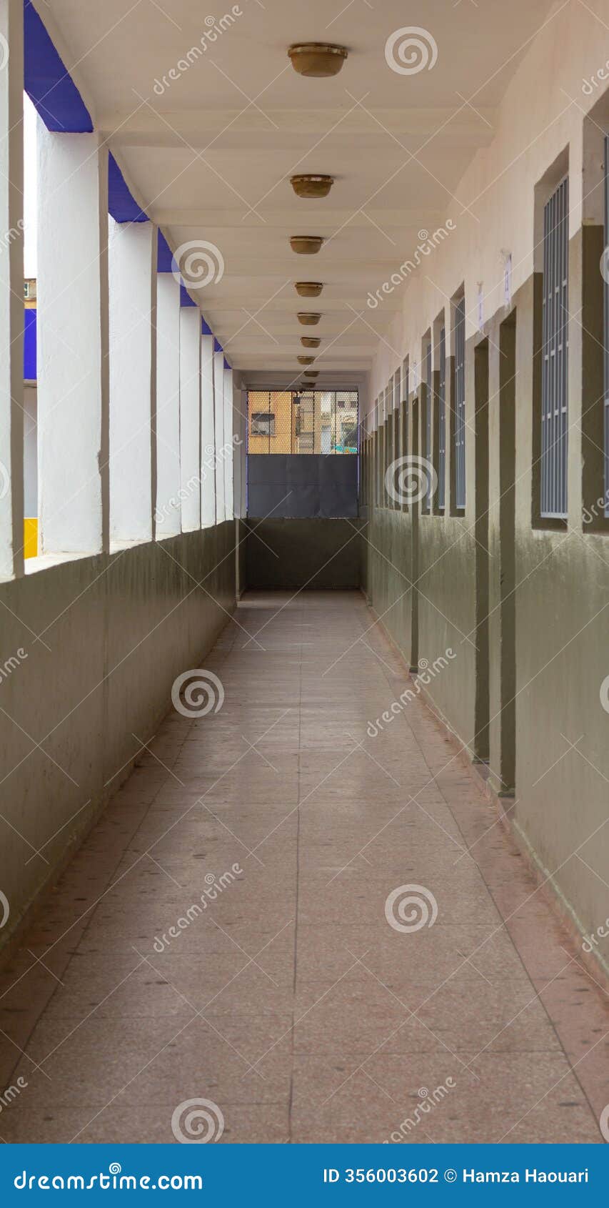 Corridor of the Building in a School Stock Photo - Image of hospital ...