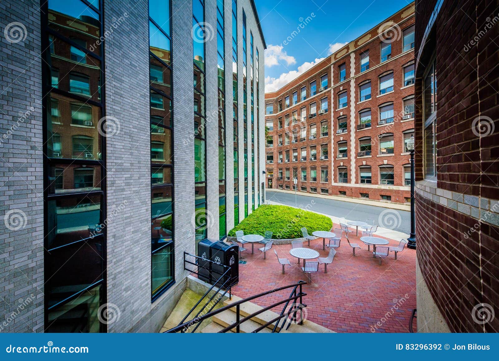Corridor between Buildings at Northeastern University, in Boston Stock ...
