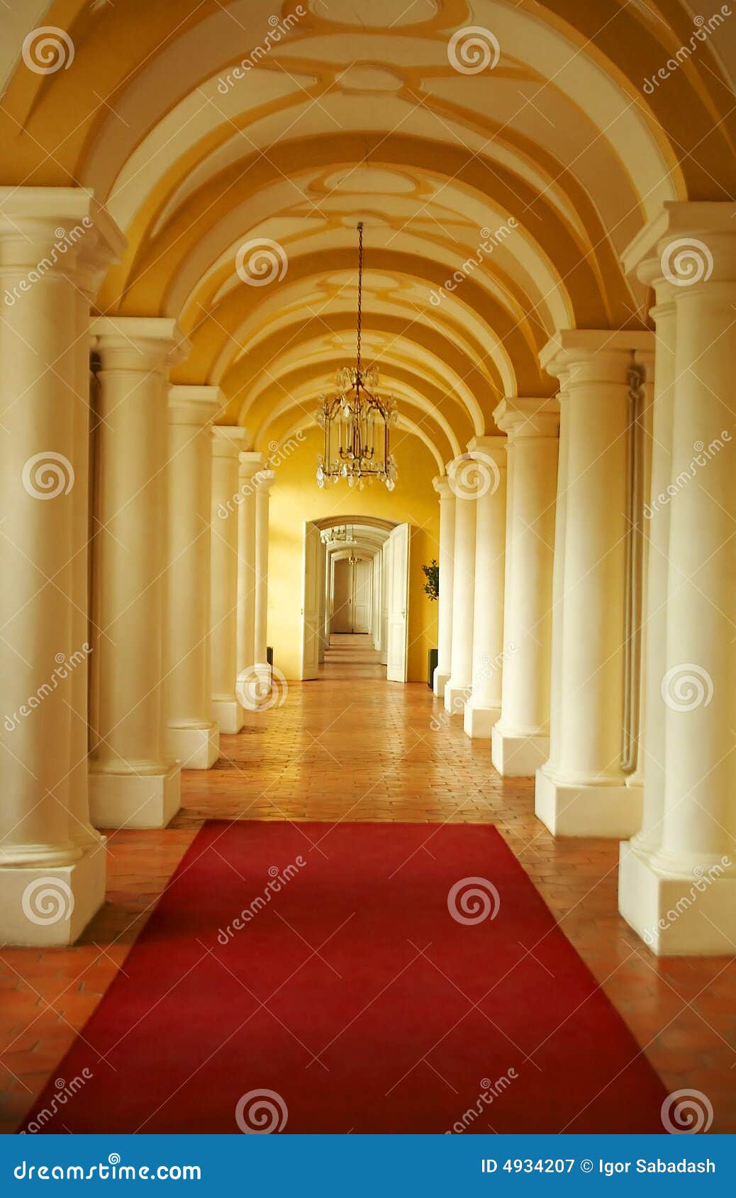 Corridor in the castle stock image. Image of history, entrance - 4934207