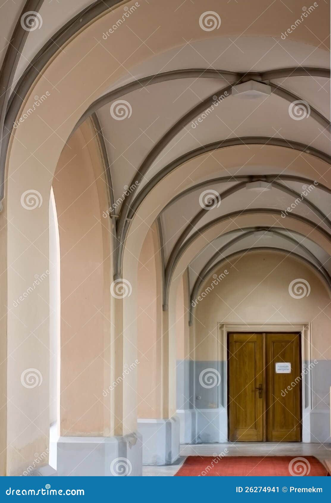 Corridor in Catholic Church in Prague Stock Image - Image of hall, door ...