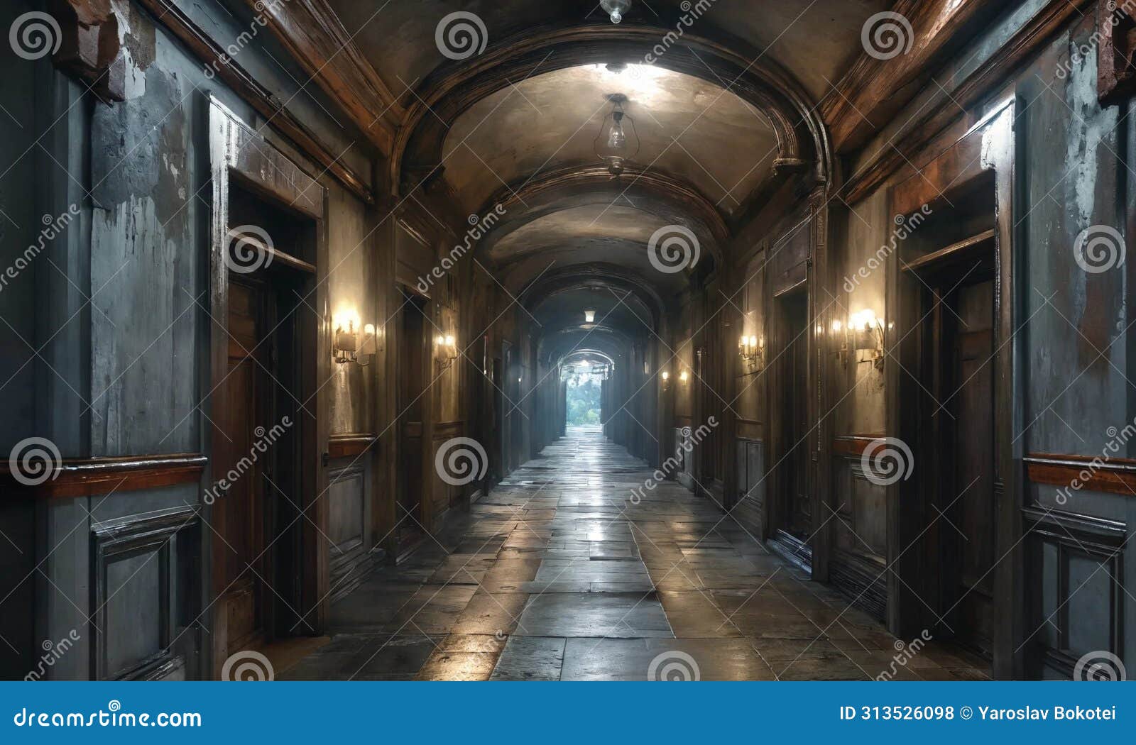 Corridor Of The Church, Archway, Long Hallway, Architectural Columns ...