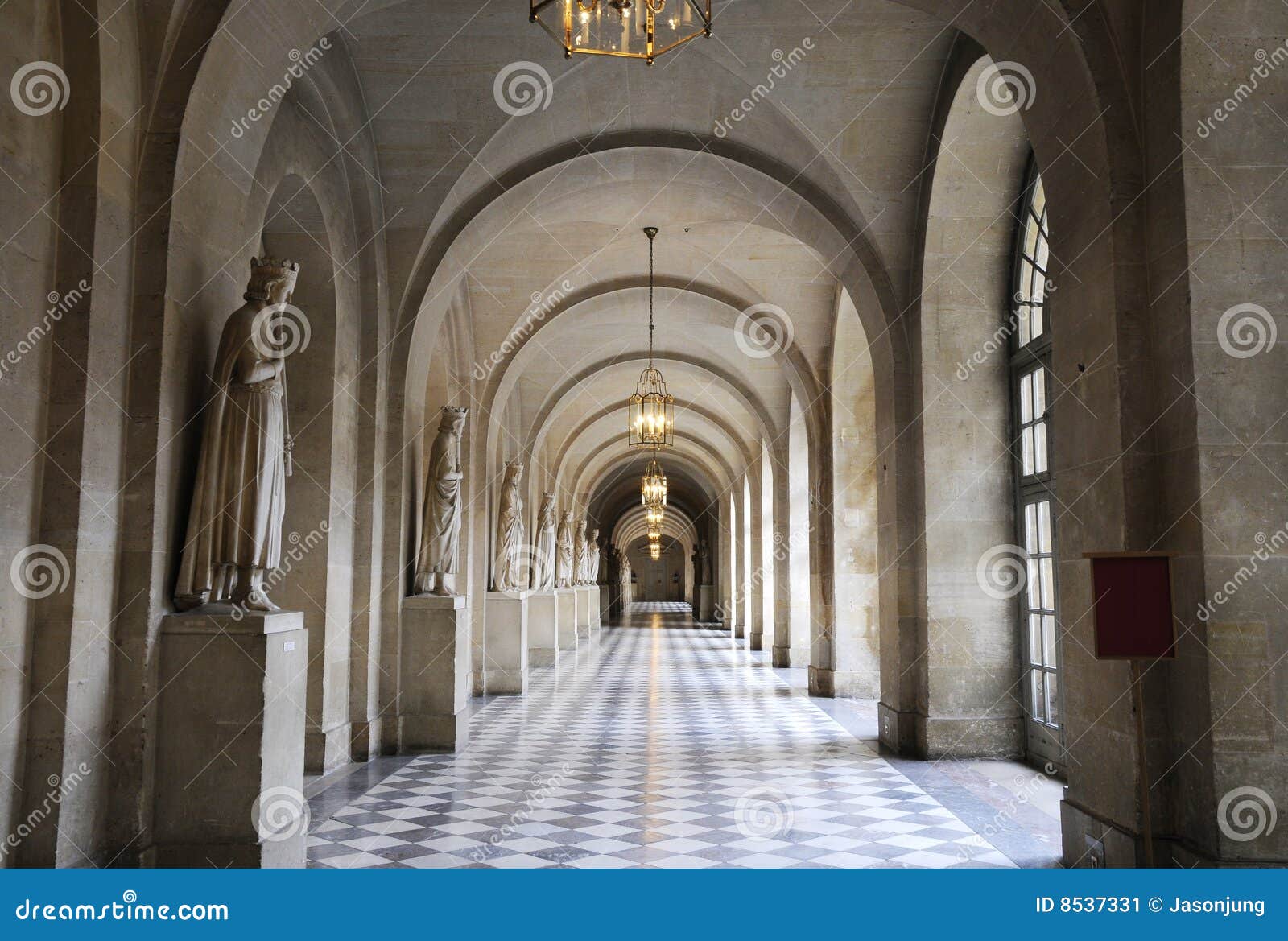 Corridor of Classical Building Stock Image - Image of building, arch ...