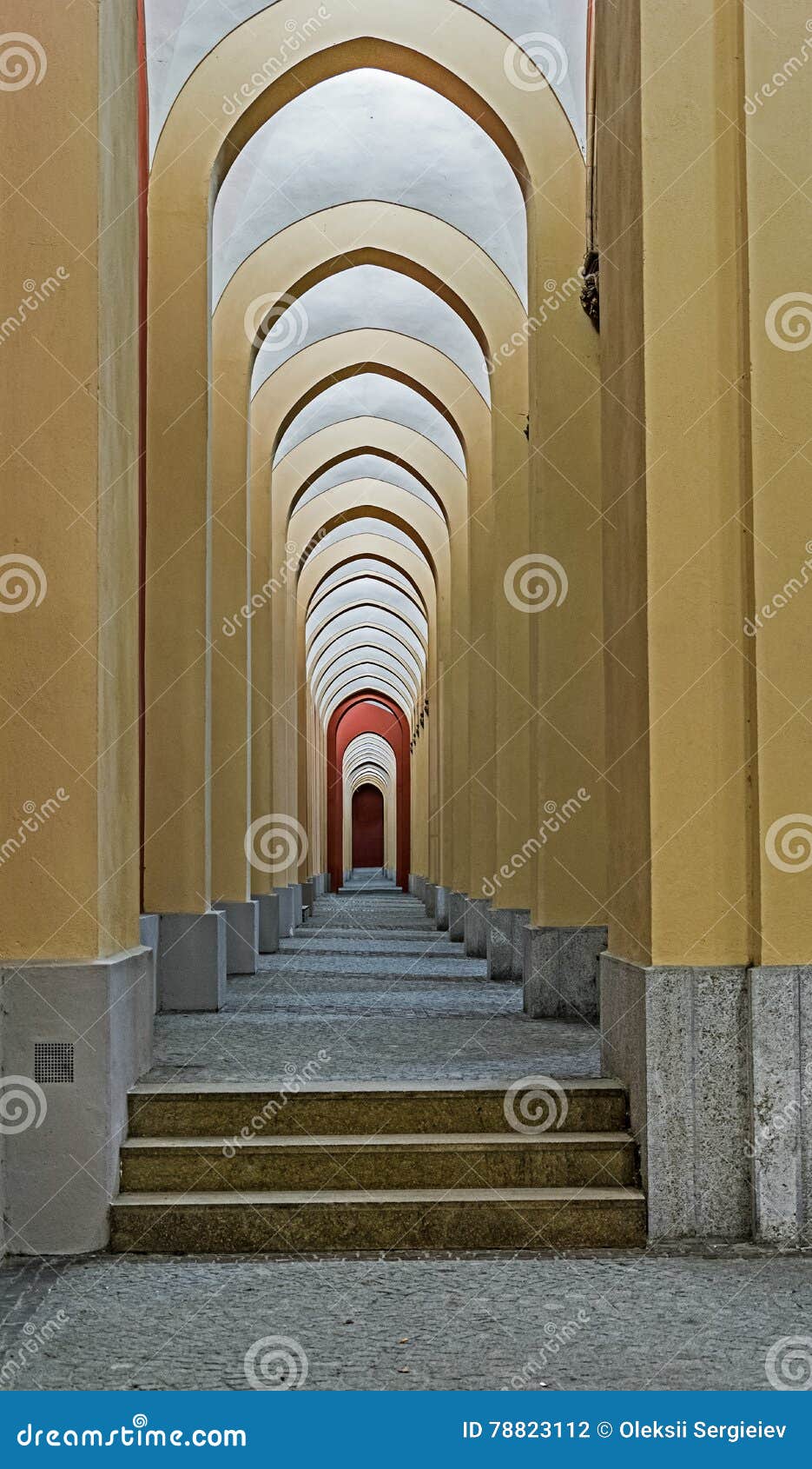 Corridor with a colonnade stock photo. Image of colonnade - 78823112