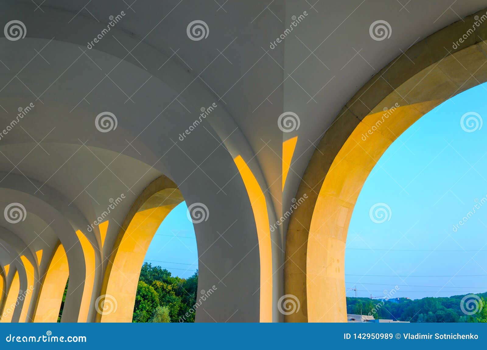 Corridor Colonnade Arcade Background Stock Image - Image of light ...